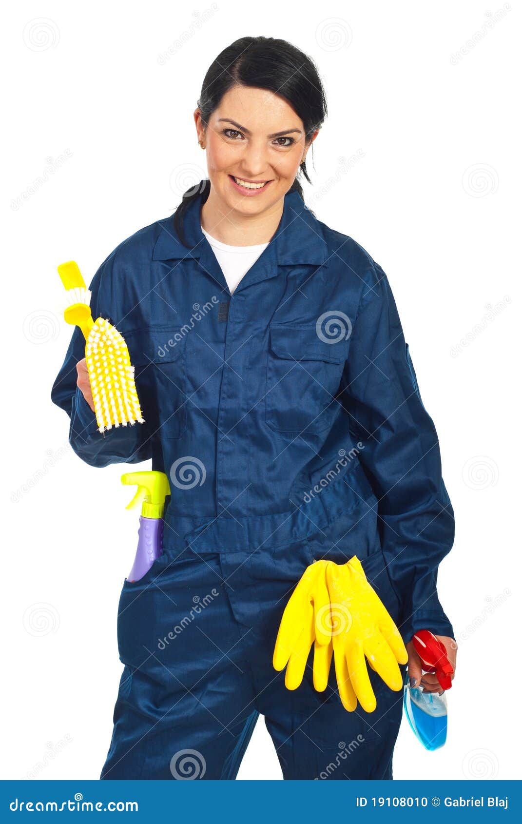 L'operaio Ha Preparato Per Le Case Di Pulizia Fotografia Stock ...