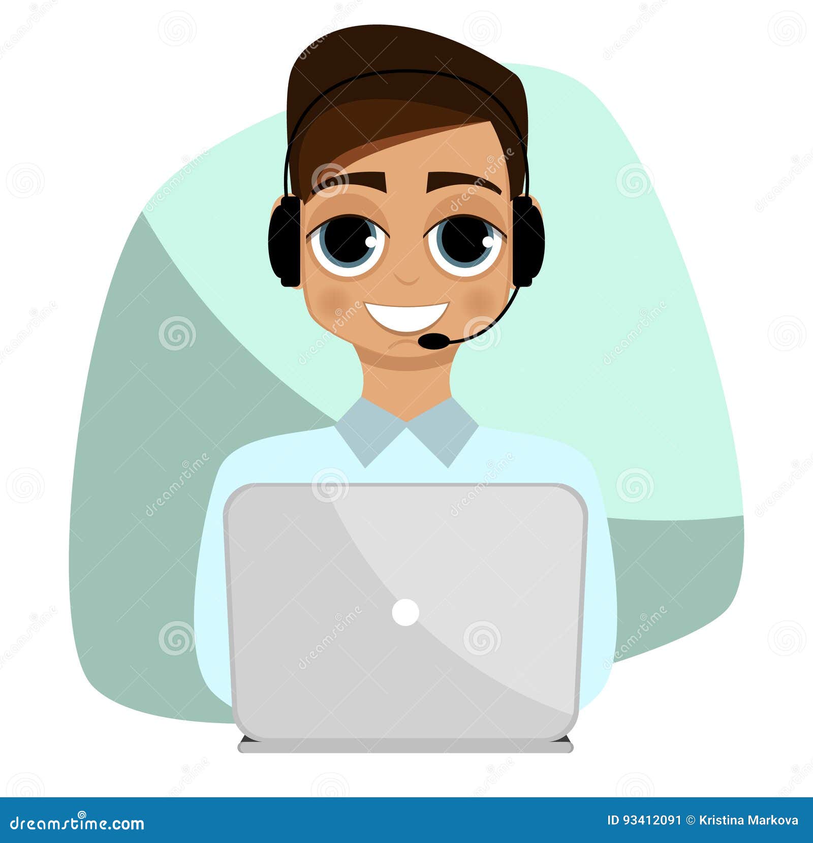 L'operatore Dell'uomo Al Computer Vettore Illustrazione Vettoriale ...