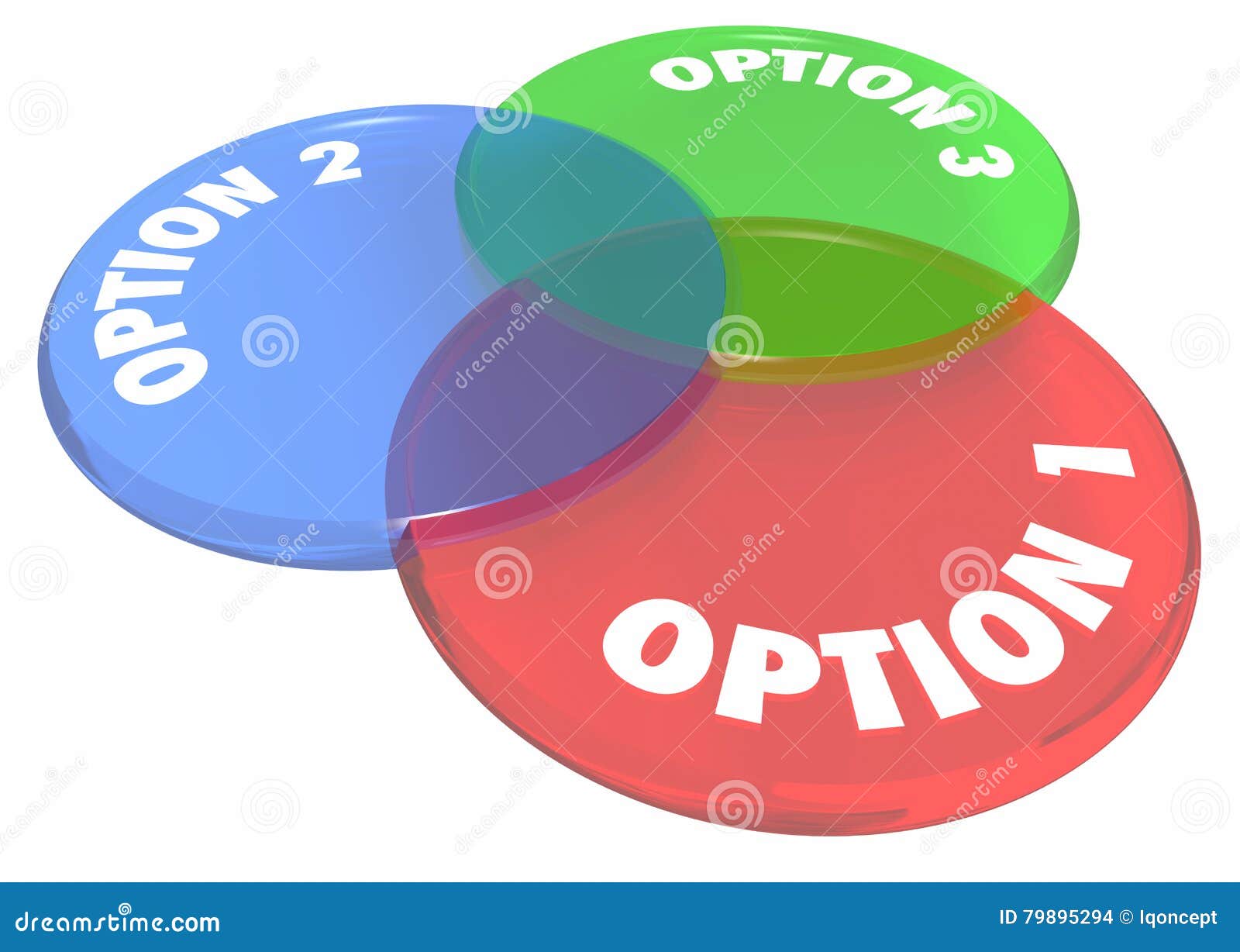 L'opzione 1 2 3 Scelte Decide Venn Diagram Illustrazione di Stock ...