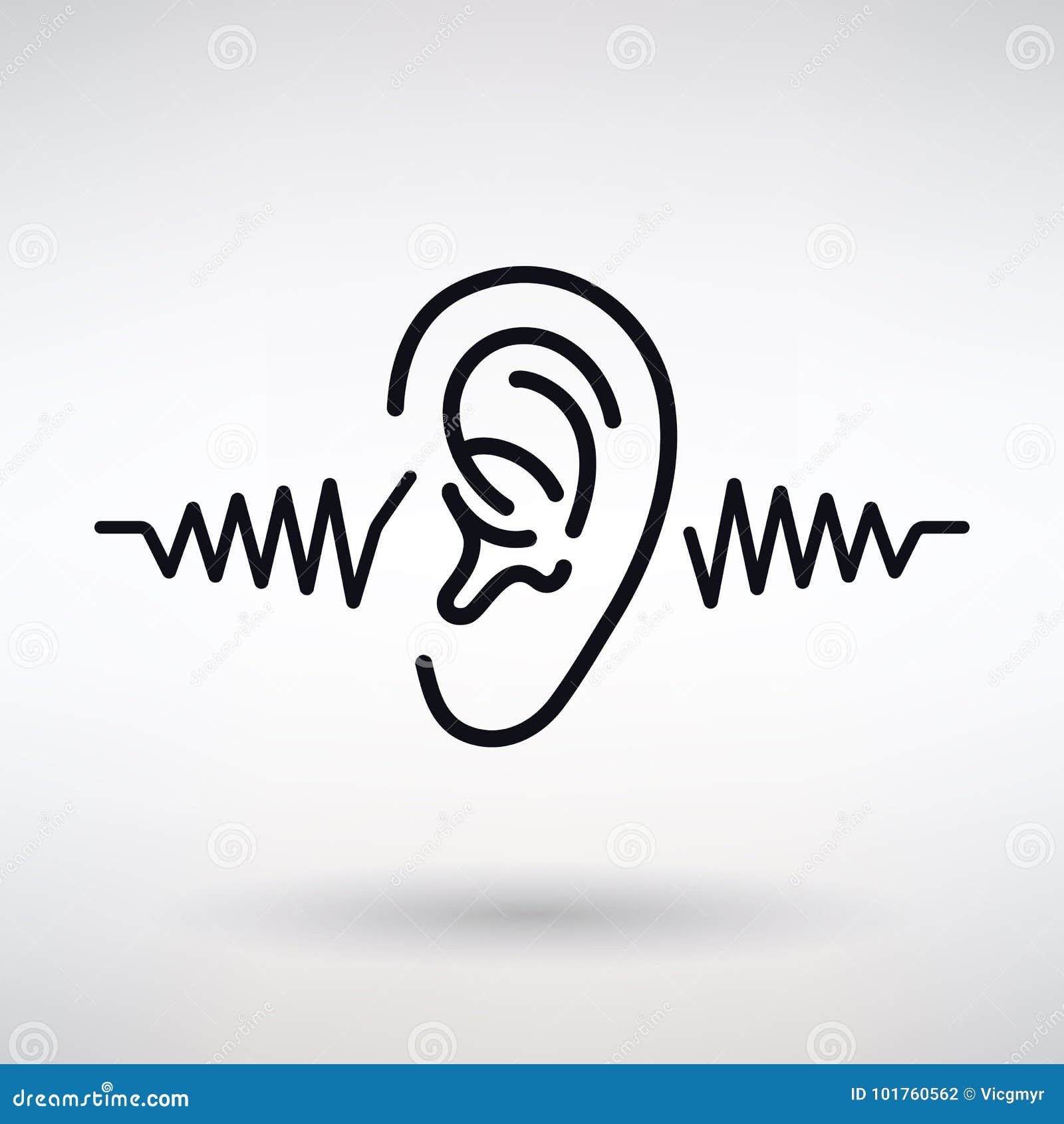 L'oreille écoute icône illustration de vecteur. Illustration du oreille ...
