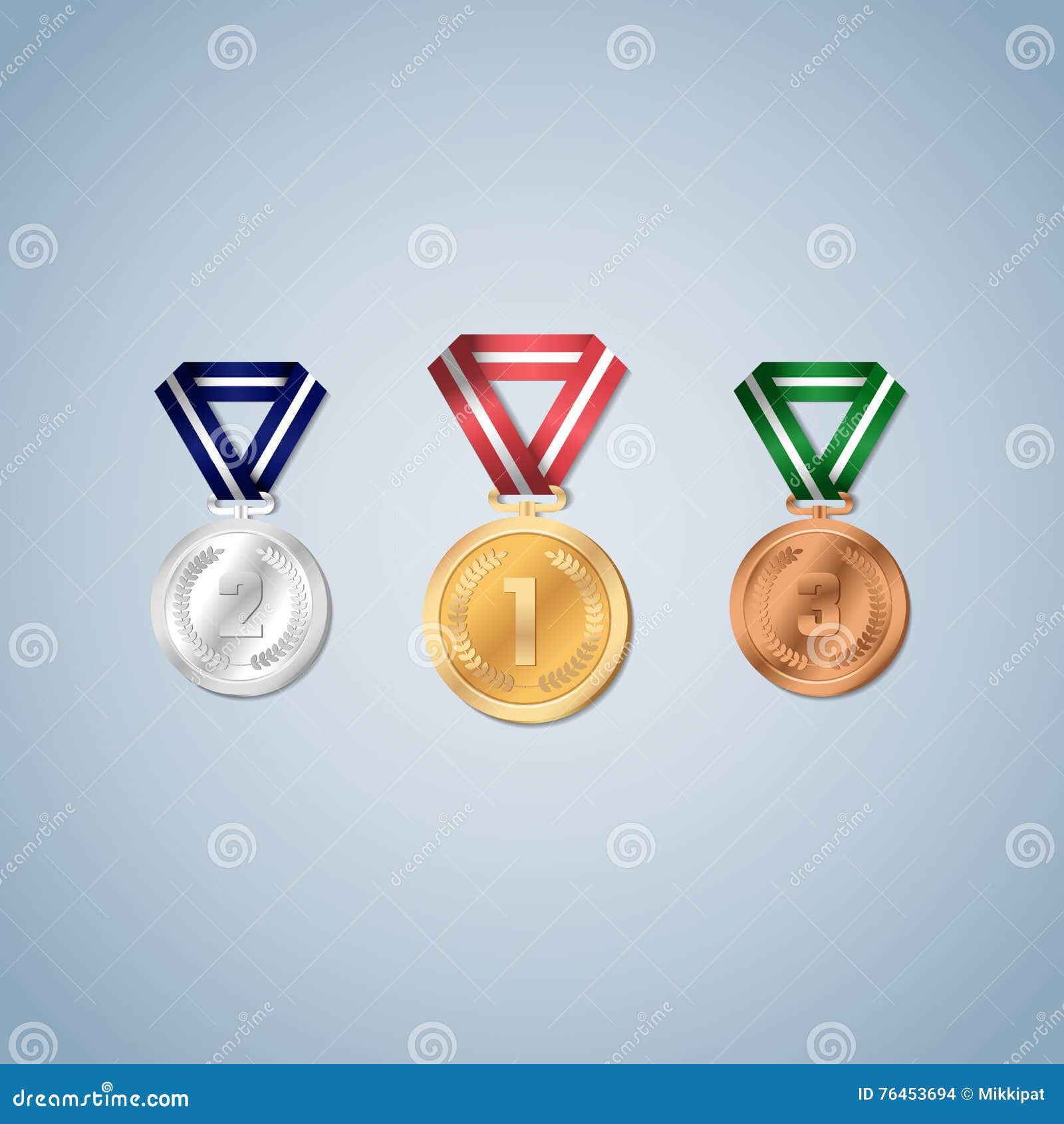 L'oro, L'argento E Le Medaglie Di Bronzo Con Alloro Coprono Di Foglie ... L'oro, L'argento E Le Medaglie Di Bronzo Con Alloro Coprono Di Foglie ...