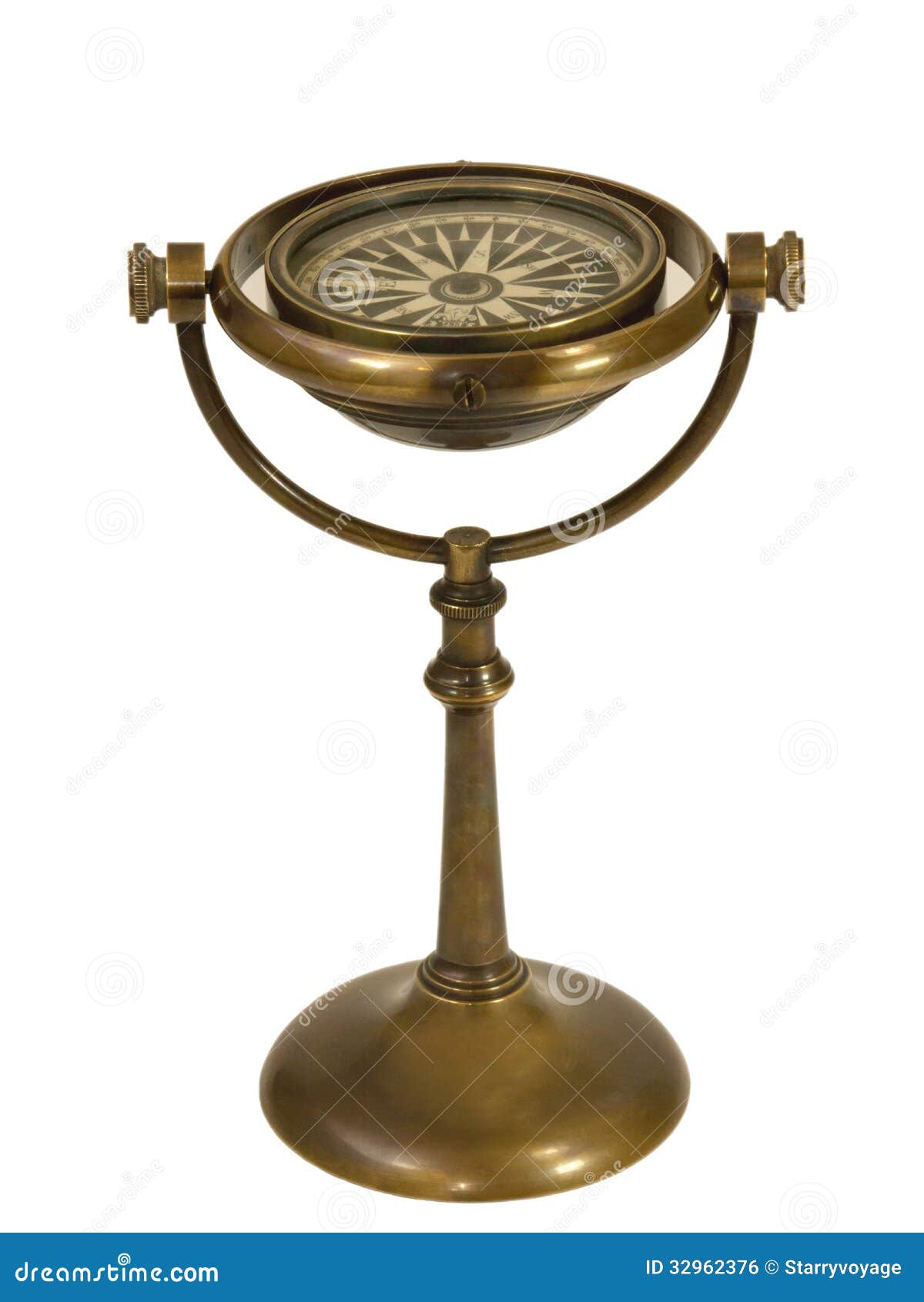 L'ottone Antico Spedisce La Bussola Ed Il Supporto II Fotografia Stock ...