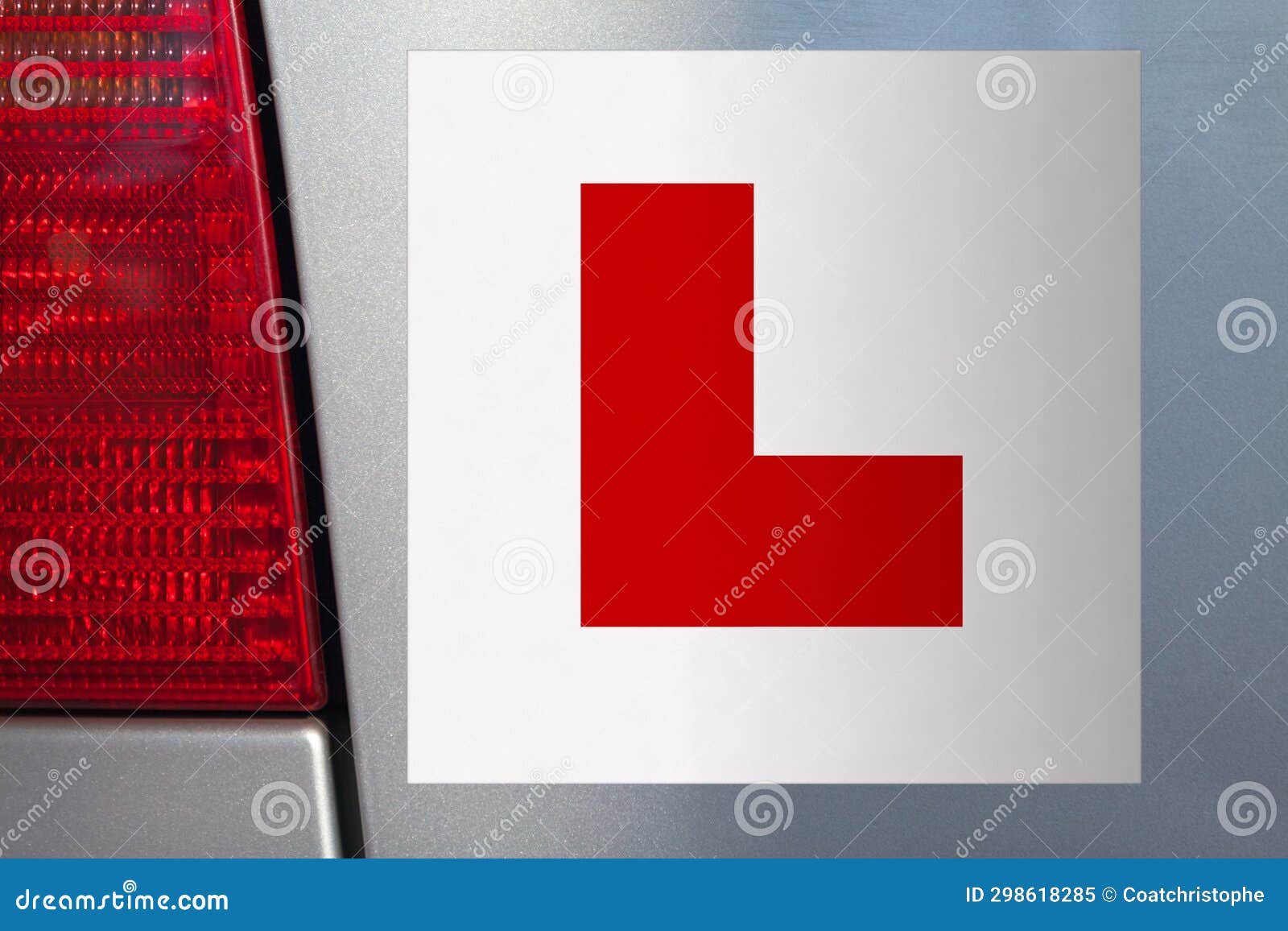 L Plate on Car for Learner Driver Stock Image - Image of horizontal ...