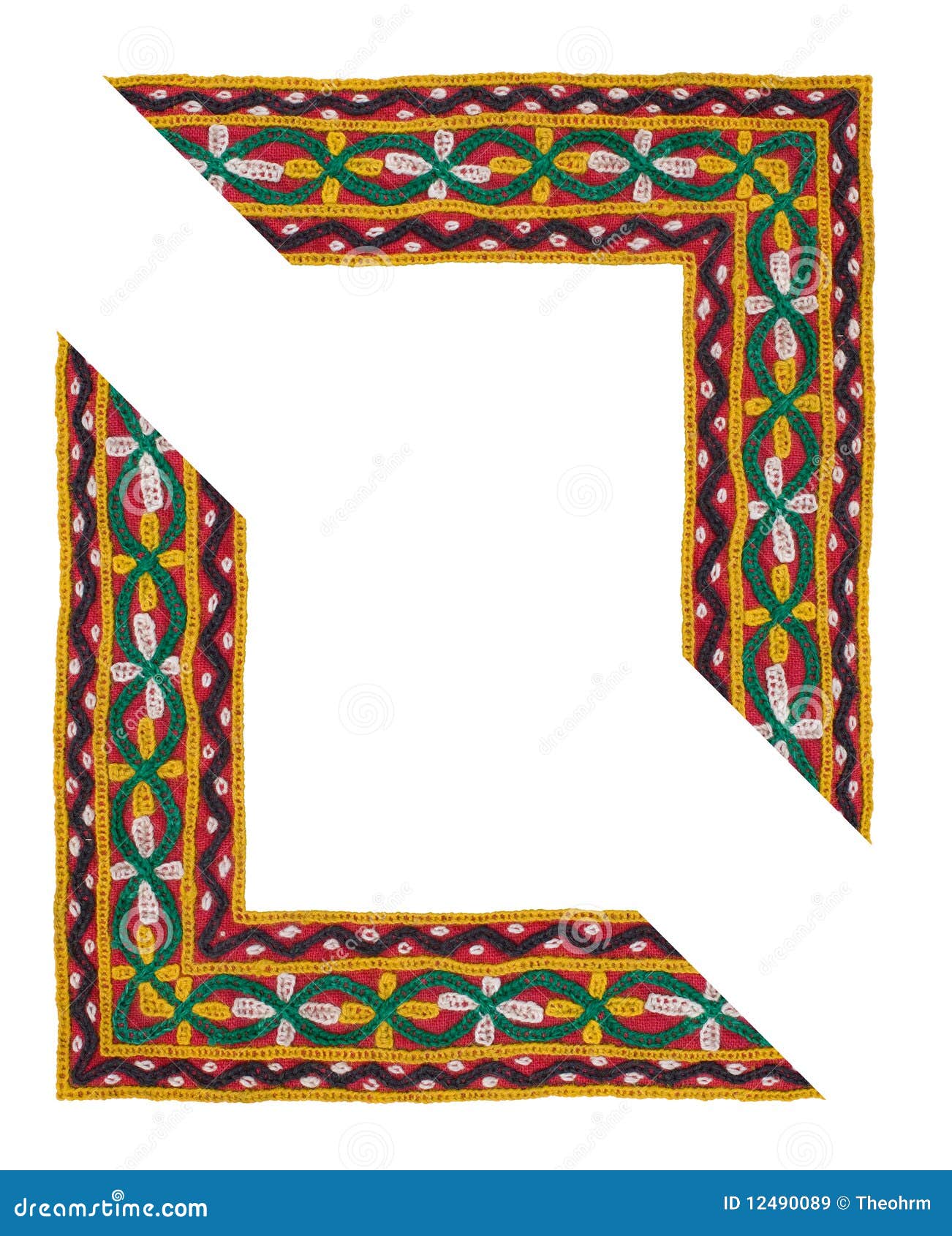 L-shaped Isolated Textile Border Stock Image - Image of detail ...