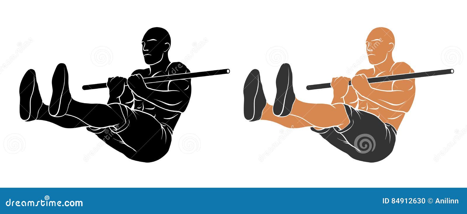 Pull-ups Calisthenics Bodyweight Exercise Cartoon Vector ...