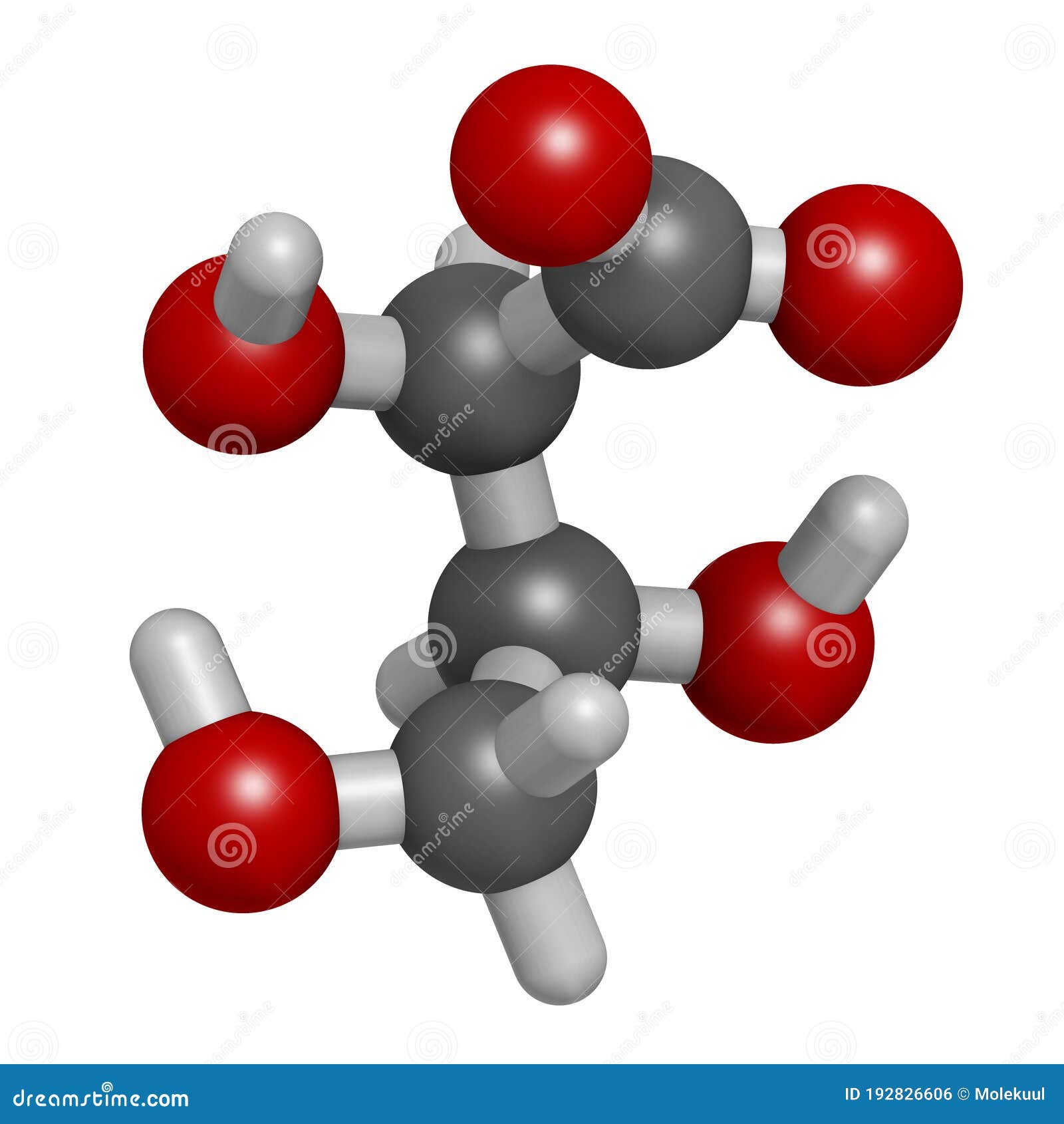 L-Threonic Acid Molecule. 3D Rendering Stock Photo - Illustration of ...