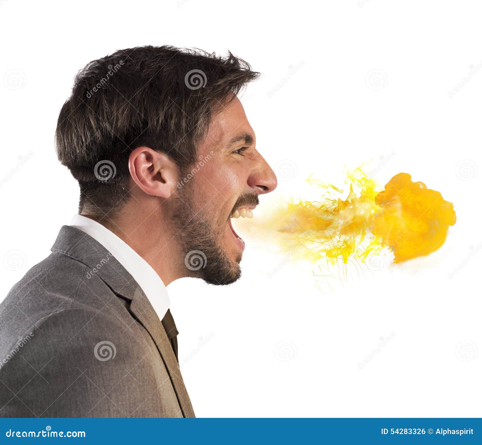 L'uomo D'affari Sputa Il Fuoco Fotografia Stock - Immagine di emozione ...