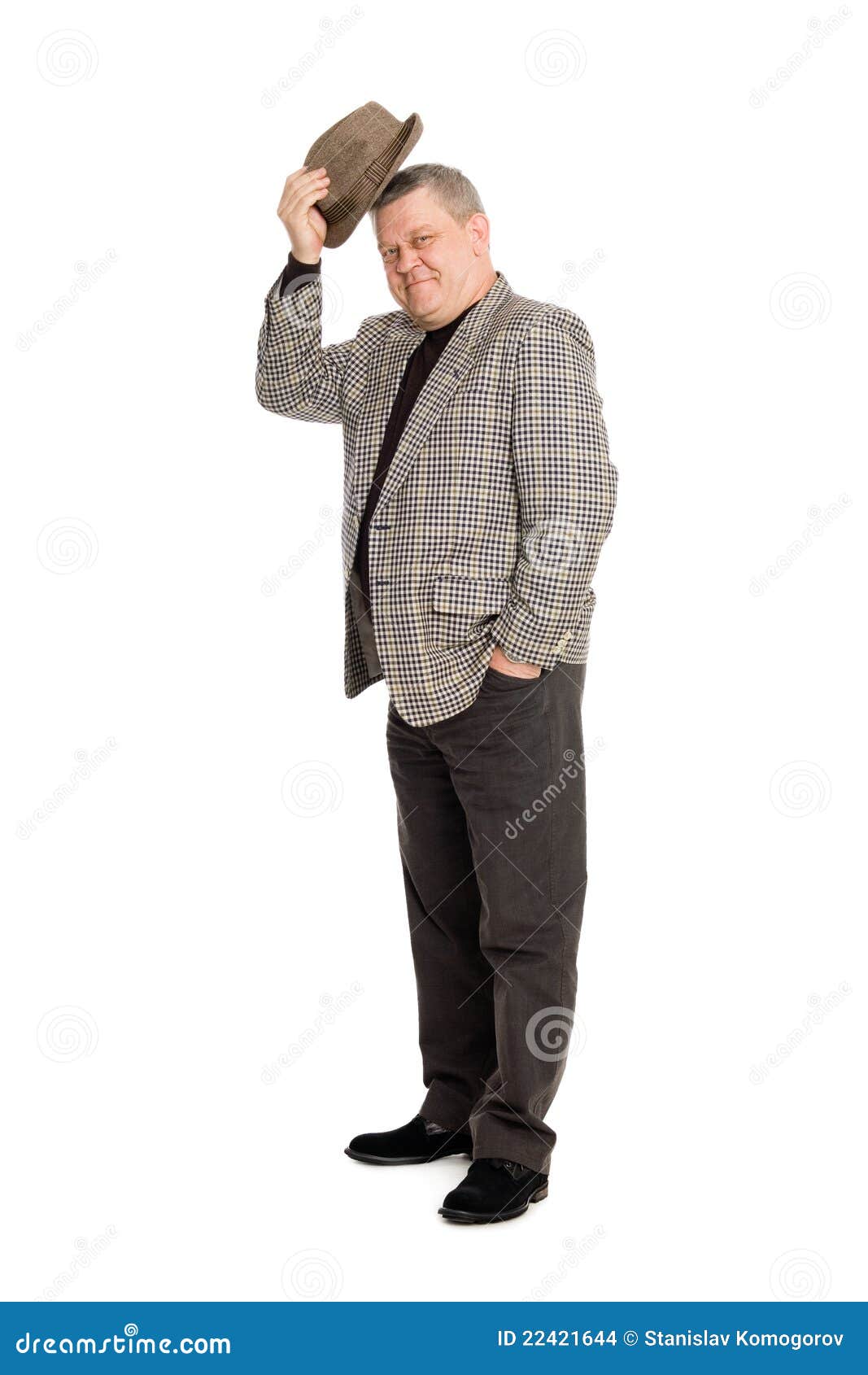 L'uomo Nel Saluto Toglie Il Suo Cappello. Fotografia Stock - Immagine ... L'uomo Nel Saluto Toglie Il Suo Cappello. Fotografia Stock - Immagine ...