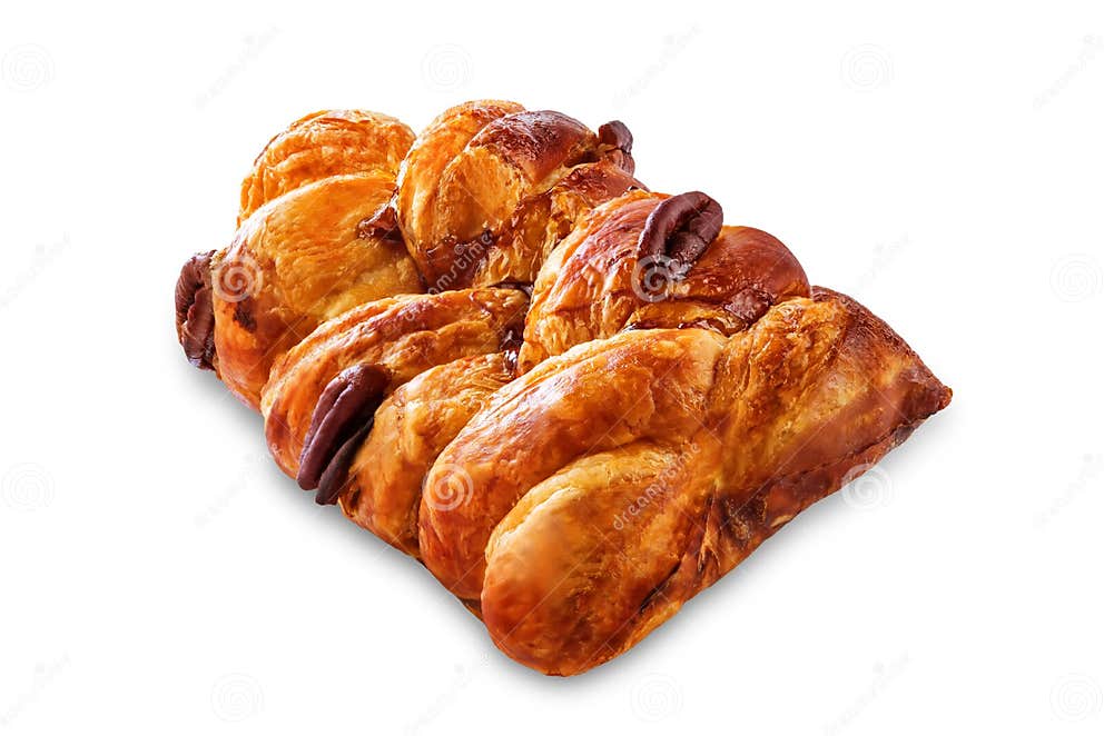 Lérable Et La Noix De Pécan Tressent La Pâtisserie Danoise Sur Fond