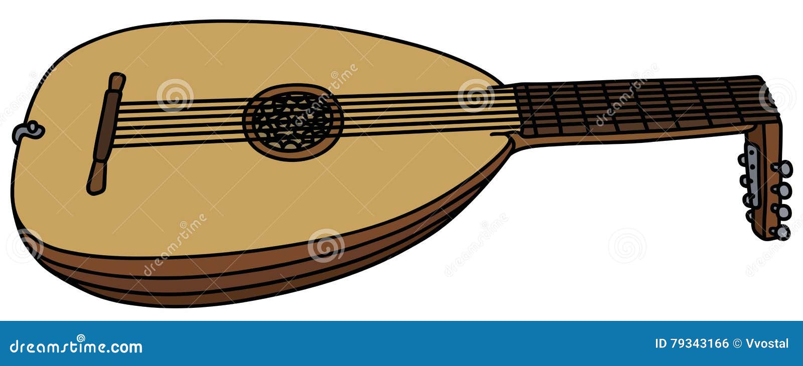 Laúd histórico ilustración del vector. Ilustración de hada - 79343166