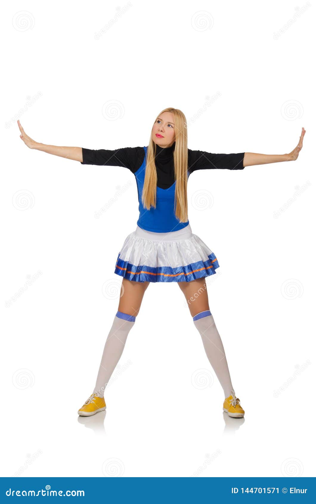 La Animadora Aislada En El Fondo Blanco Imagen de archivo - Imagen de ...