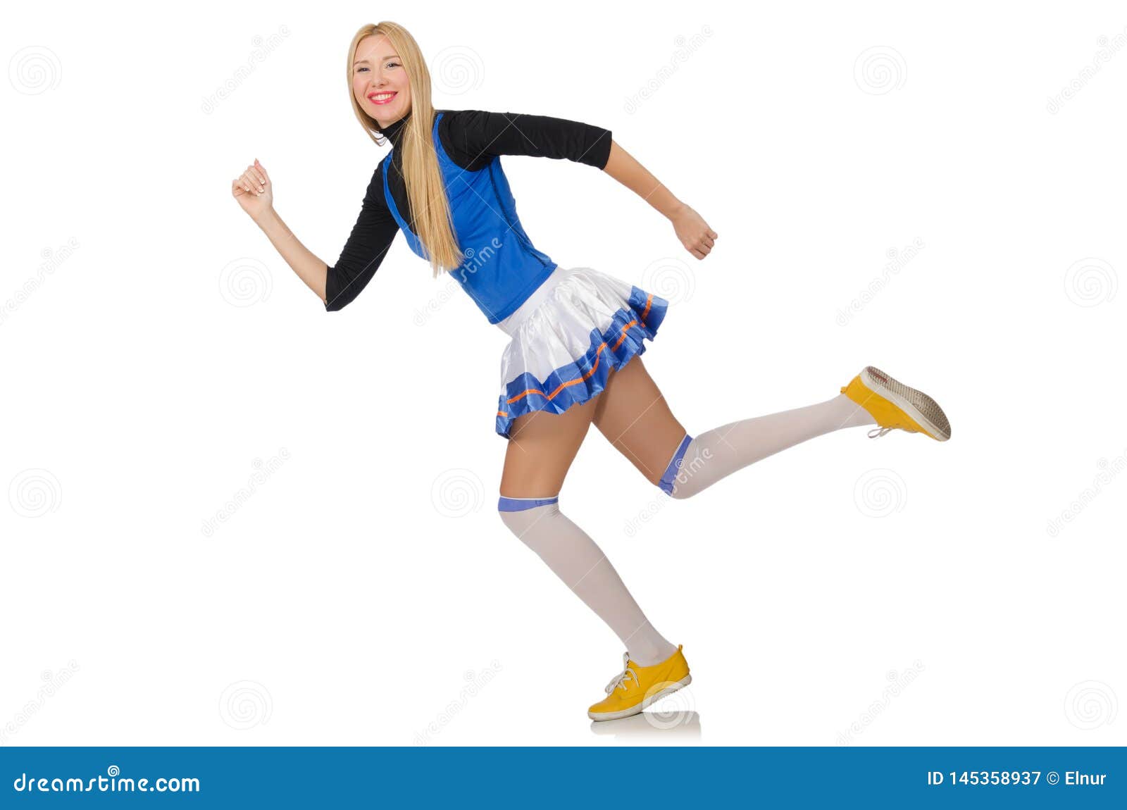 La Animadora Aislada En El Fondo Blanco Imagen de archivo - Imagen de ...