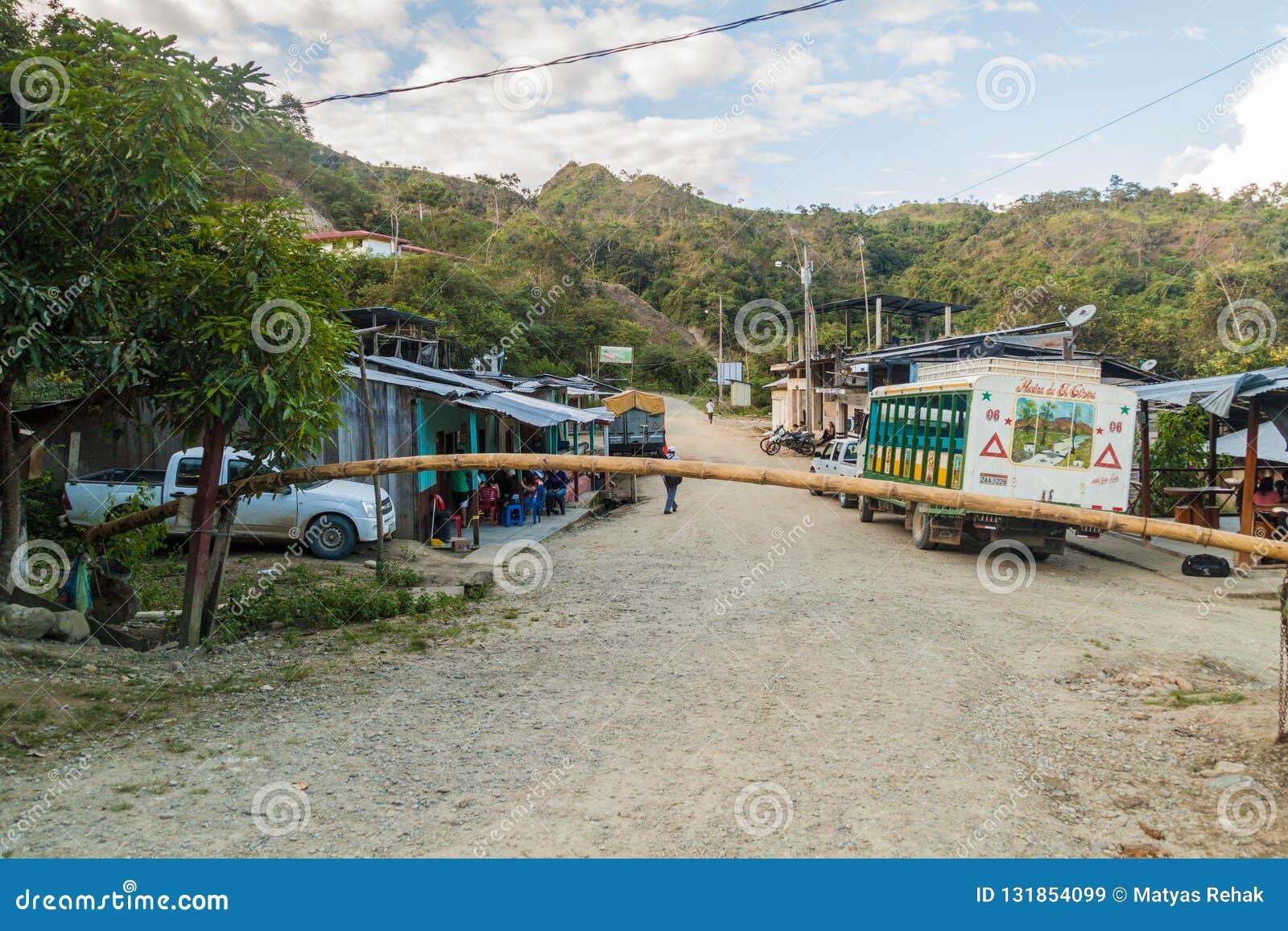 LA BALSA, ECUADOR - JUNE 14, 2015: Border Gate in La Balsa Village on ...
