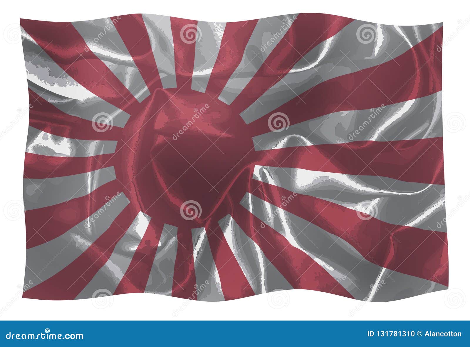 La Bandera Japonesa Del Sol Naciente Stock de ilustración - Ilustración ...