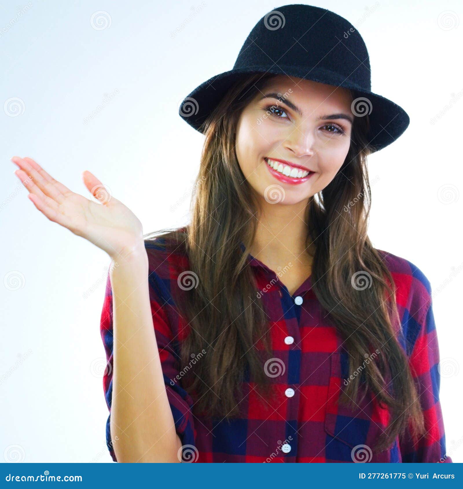 La Bondad Es Un Poder. Una Joven Que Ondea En Un Fondo Blanco. Imagen ...