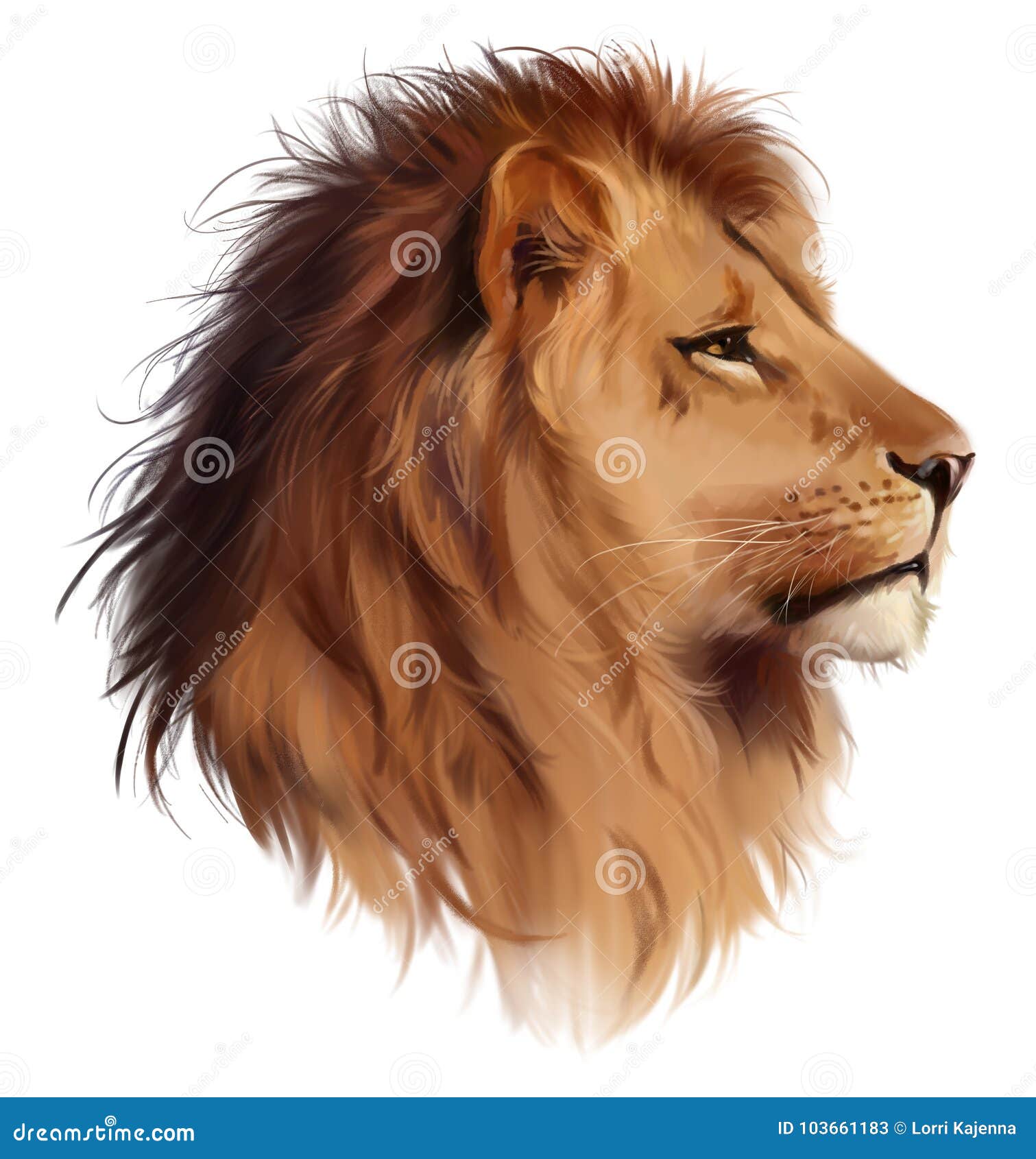 La cabeza de un león stock de ilustración. Ilustración de safari ...