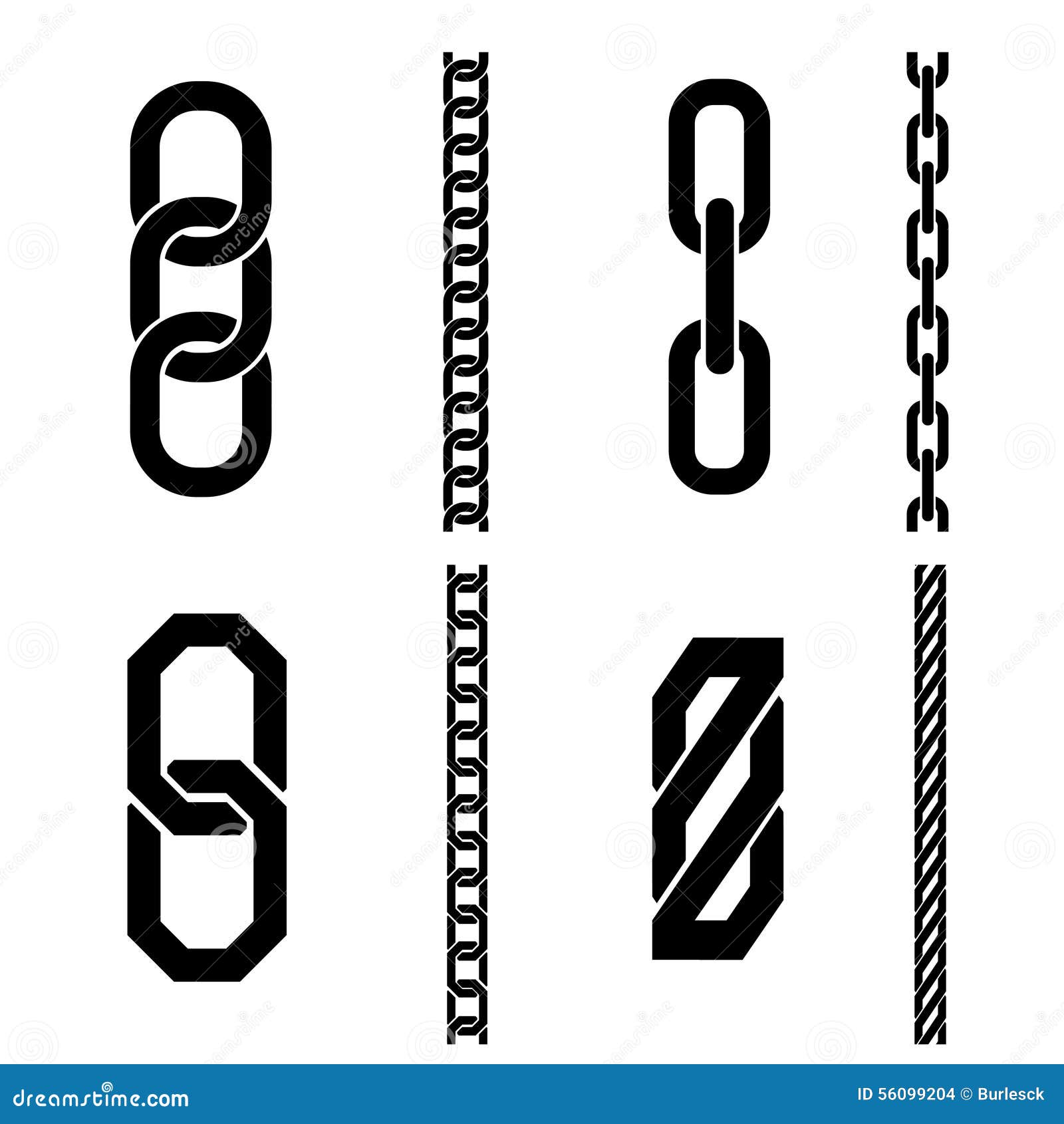 La Cadena Parte Iconos Y Modelos Del Vector Ilustración del Vector ...