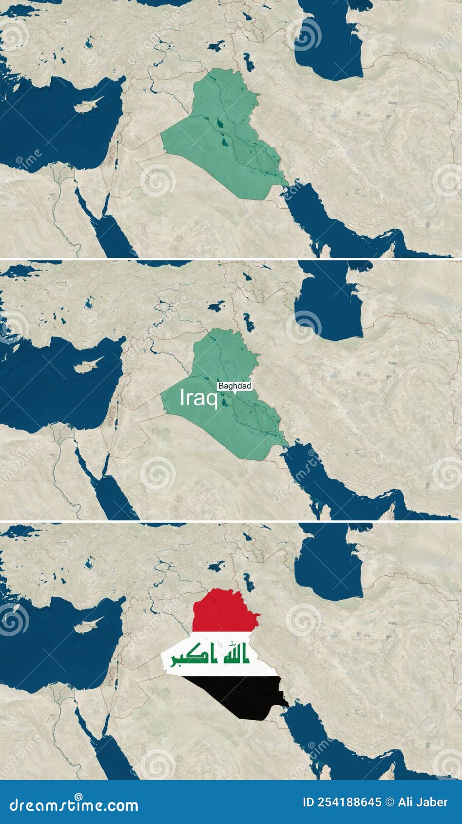 La Carte De L'irak Avec Texte Sans Texte Et Avec Drapeau Illustration ...
