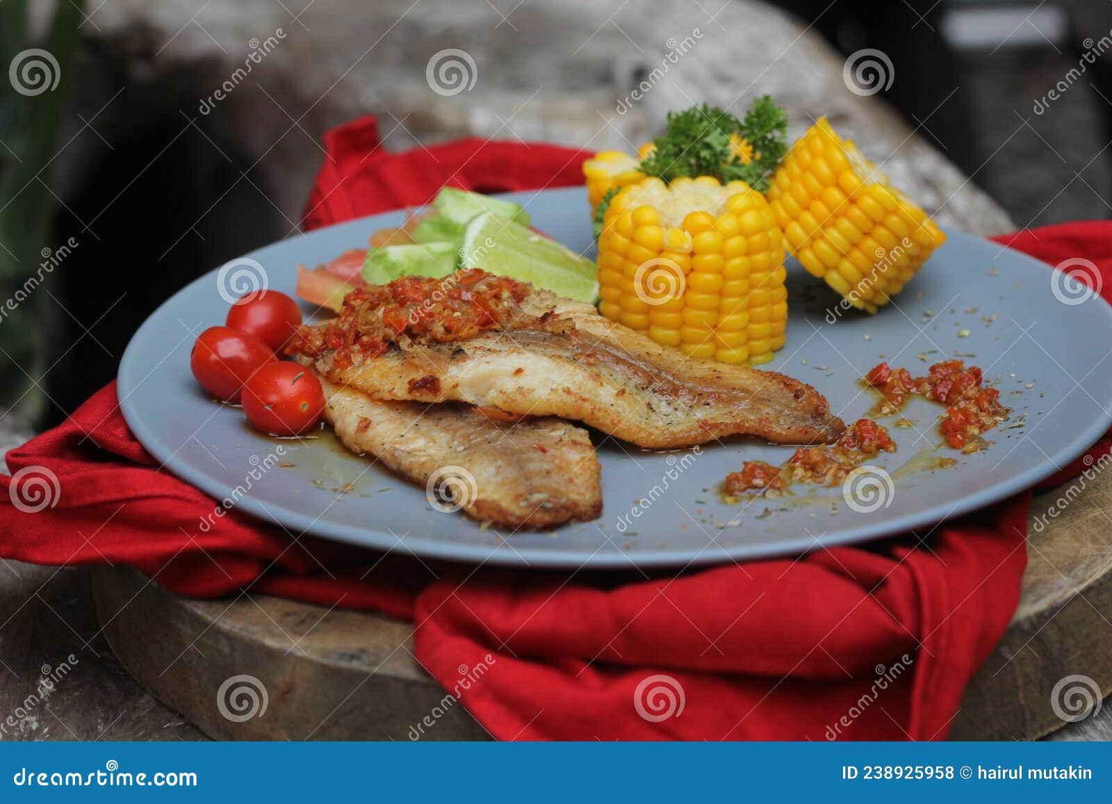 A La Carte Dori with Corn for Dinner Time, Yummy Stock Photo - Image of ...