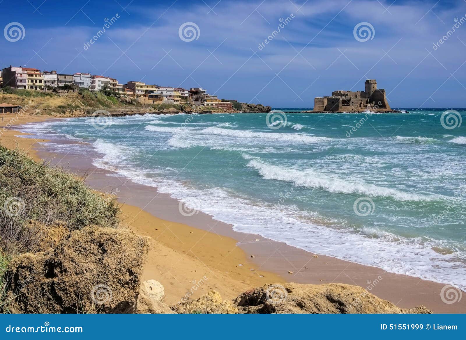 La Castella stock image. Image of italy, wave, coast - 51551999