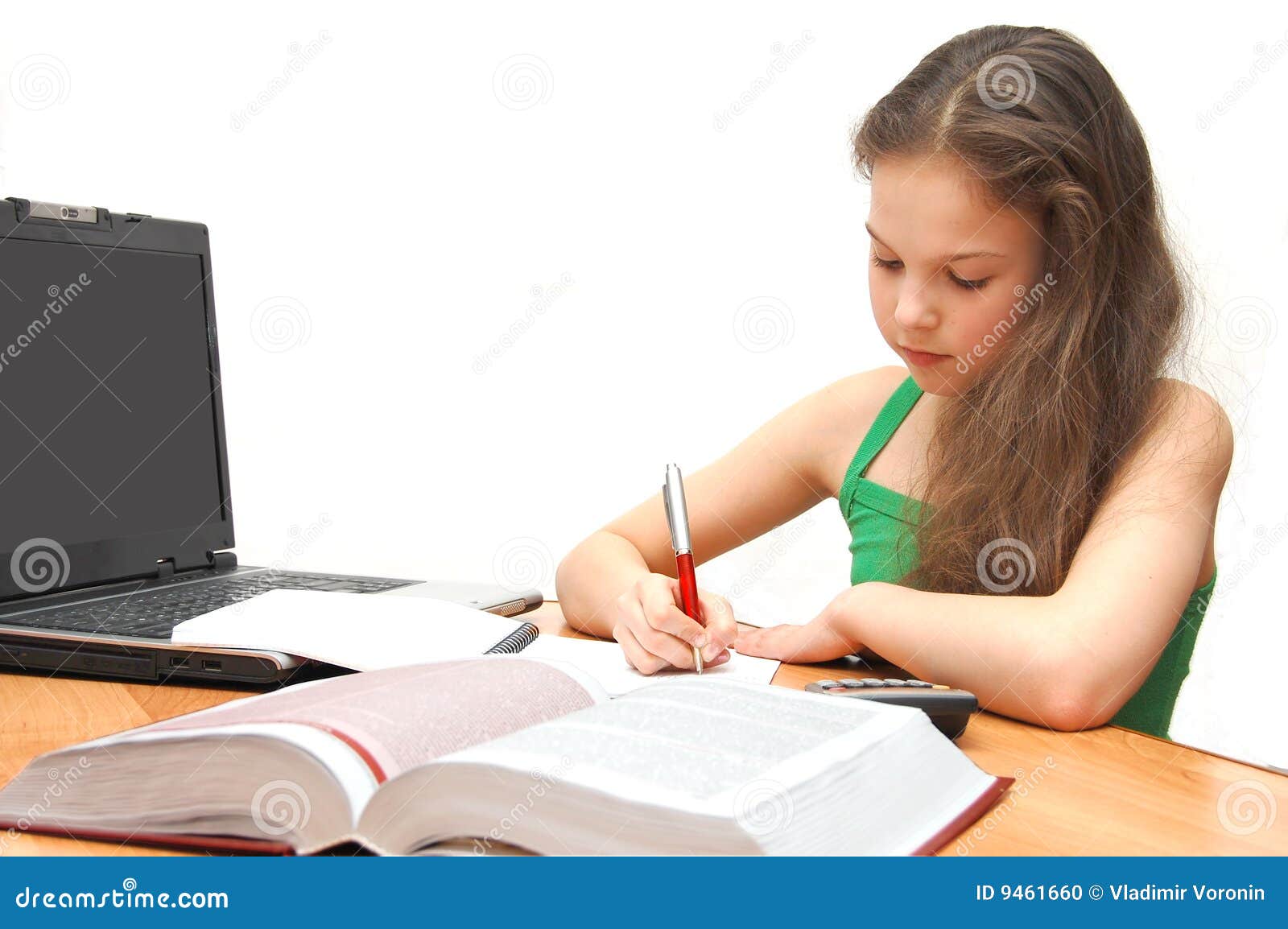 La Chica Joven El Adolescente Aprende Lecciones Foto de archivo ...