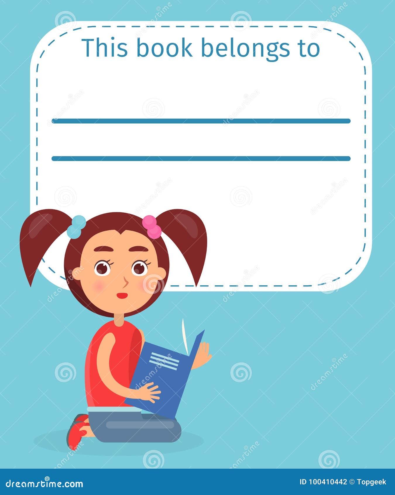 La Colegiala Linda En Ex Libris Este Libro Pertenece a Ilustración del ...