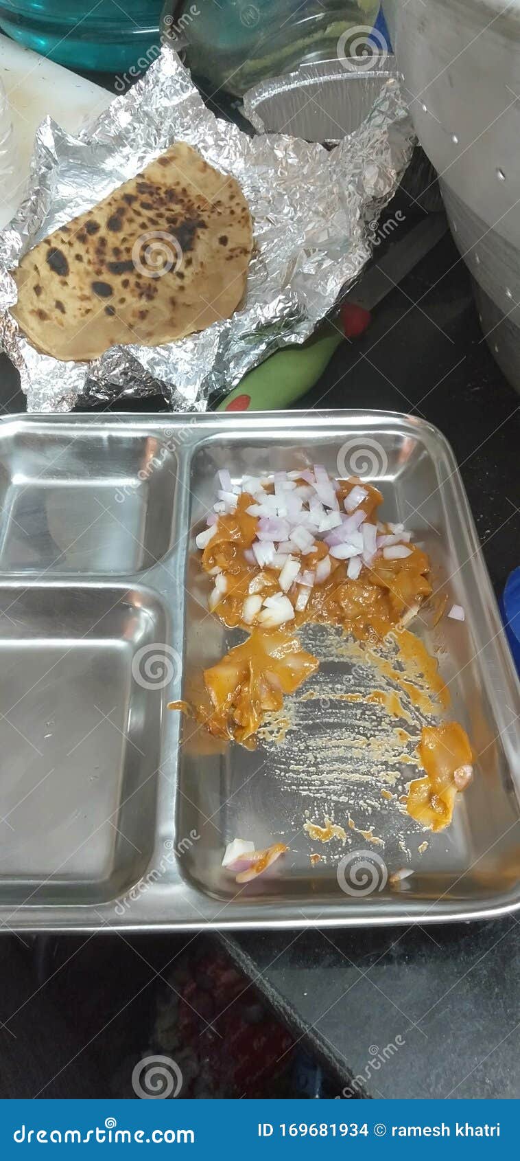 La Comida India Pao Bhaji Paratha Foto de archivo - Imagen de alimento ...