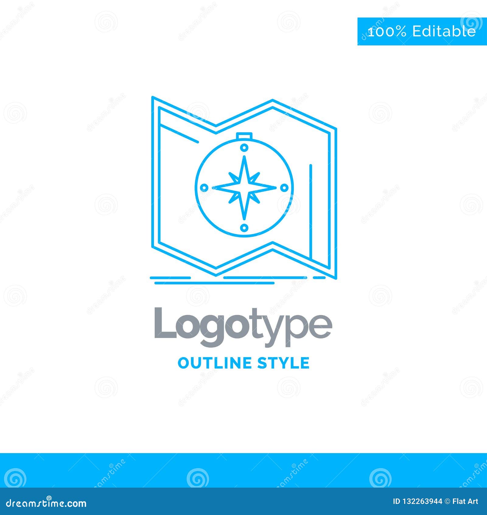 La Conception Bleue De Logo Pour La Direction, Les Explorent, Tracent ...