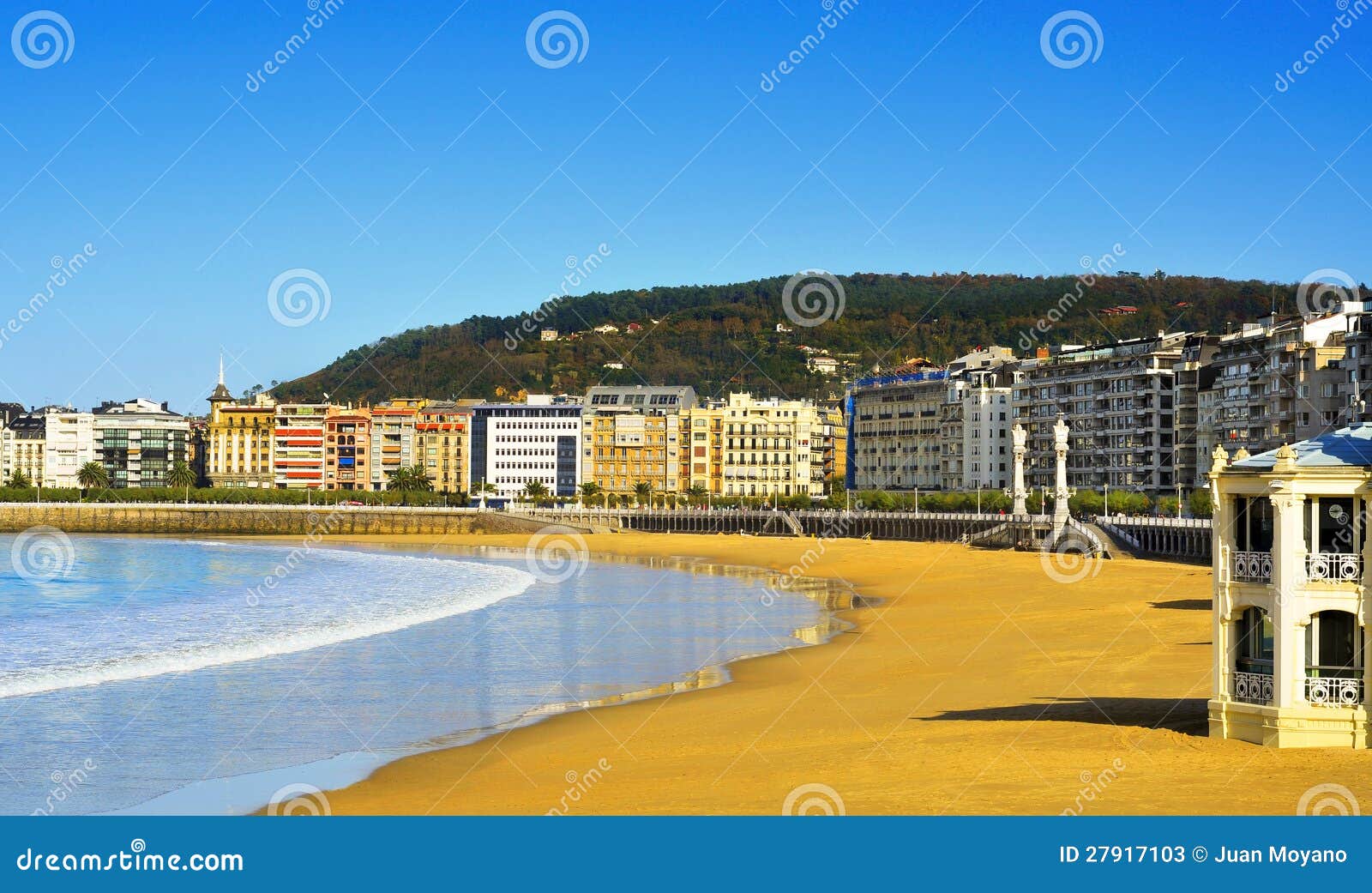 La Concha Beach in San Sebastian, Spain Stock Image - Image of famous ...