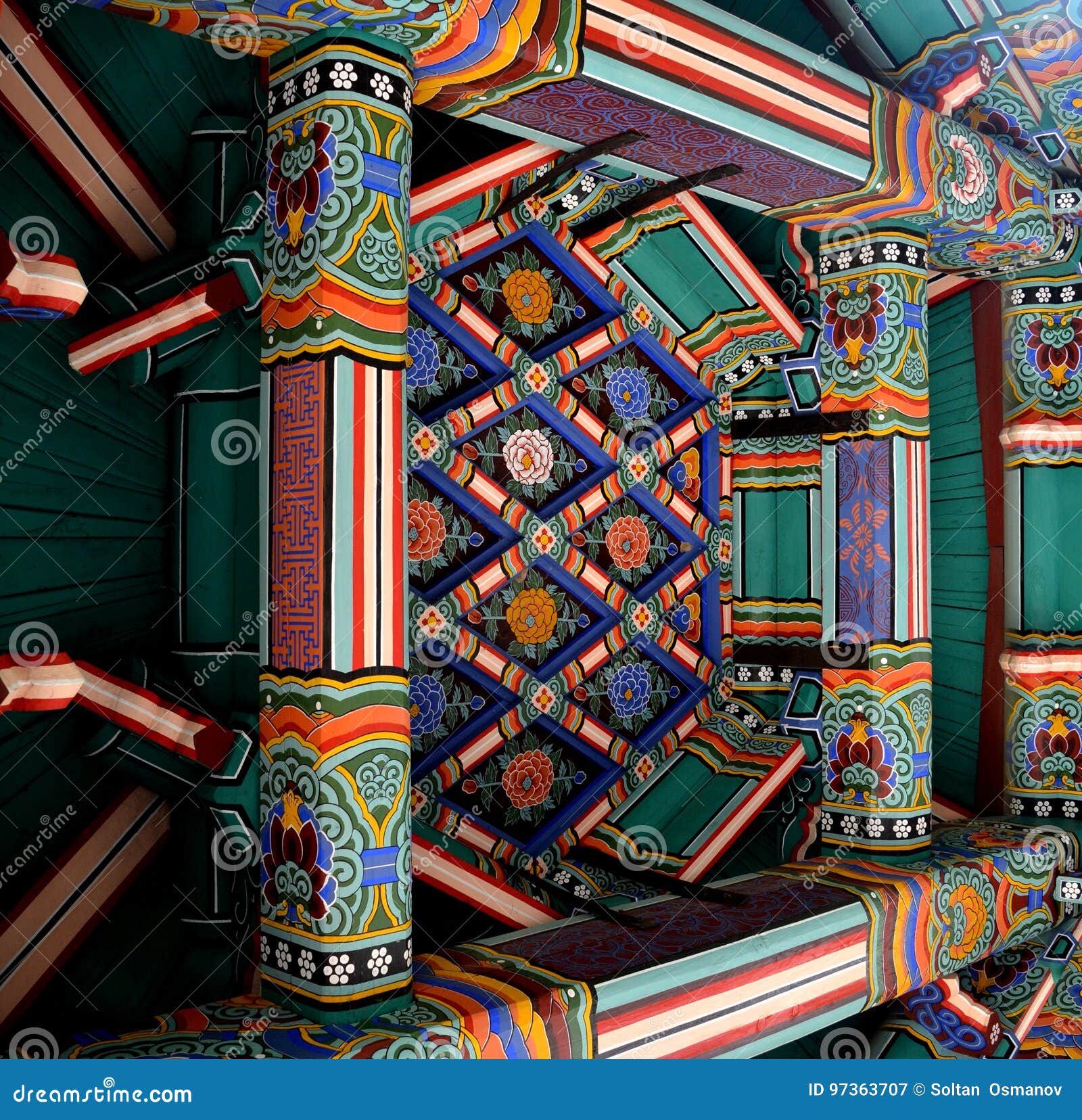 La Corea Storica Modelli Coreani Disegni Unici Immagine Stock ...