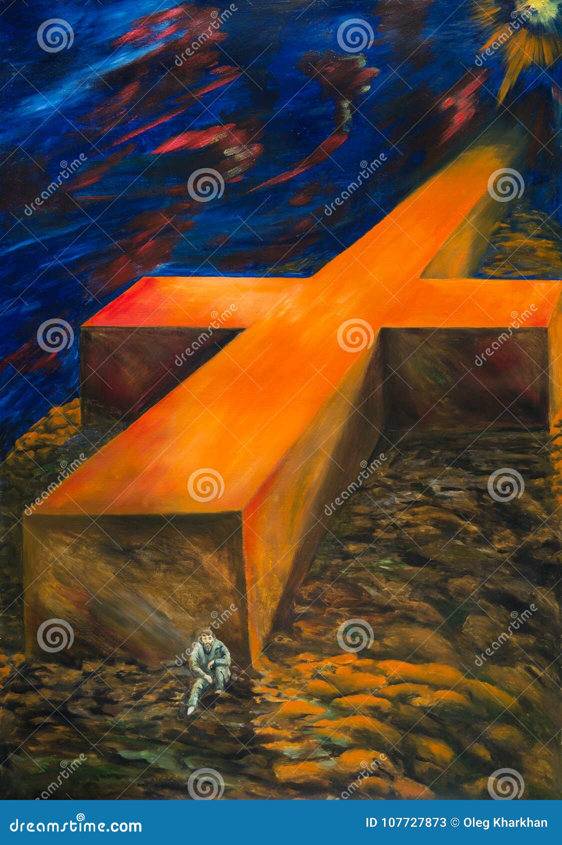 La cruz pesada del destino stock de ilustración. Ilustración de roca ...