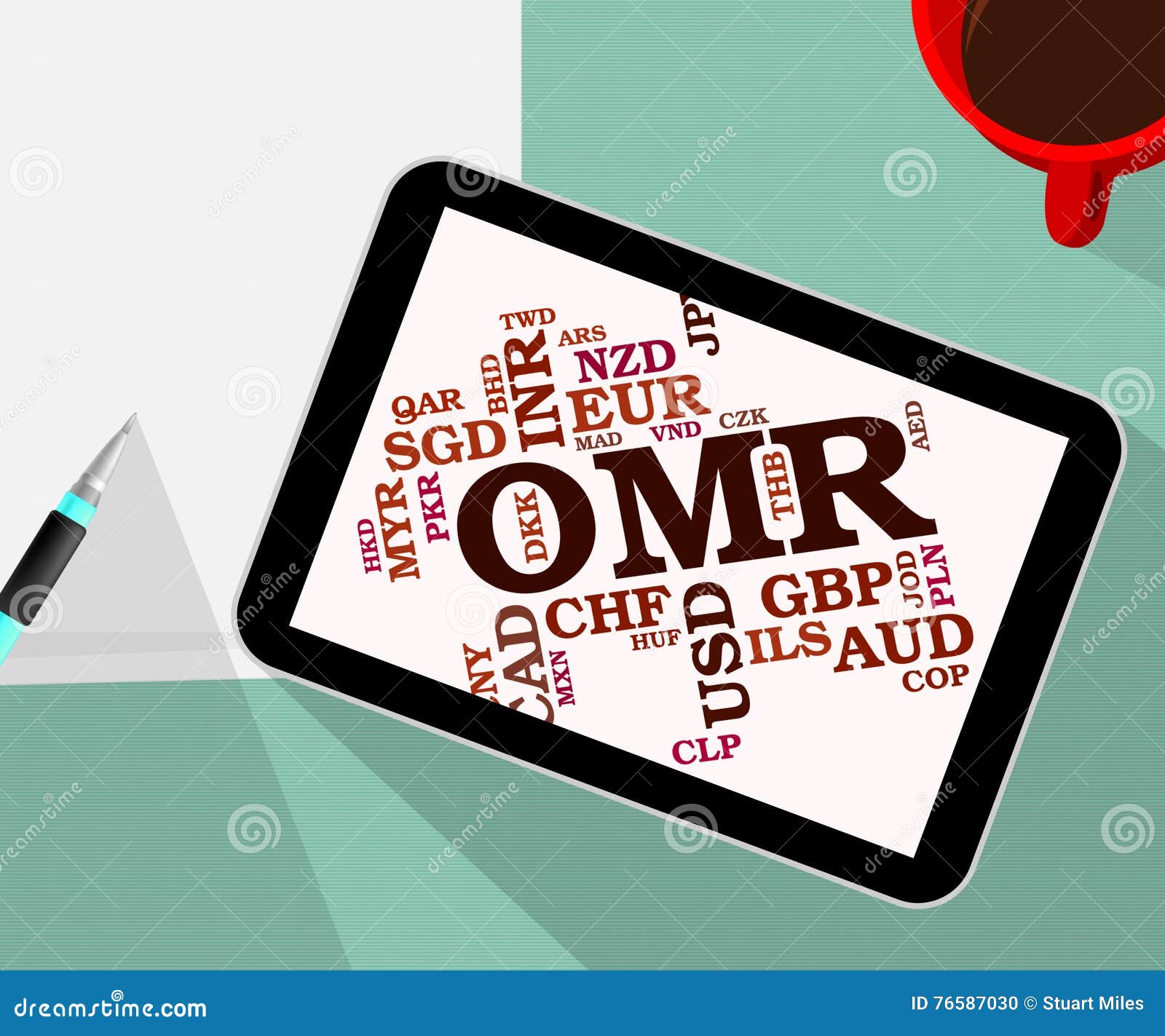 La Devise D'OMR Indique Des Rials Et Des Devises De L'Oman Illustration ...