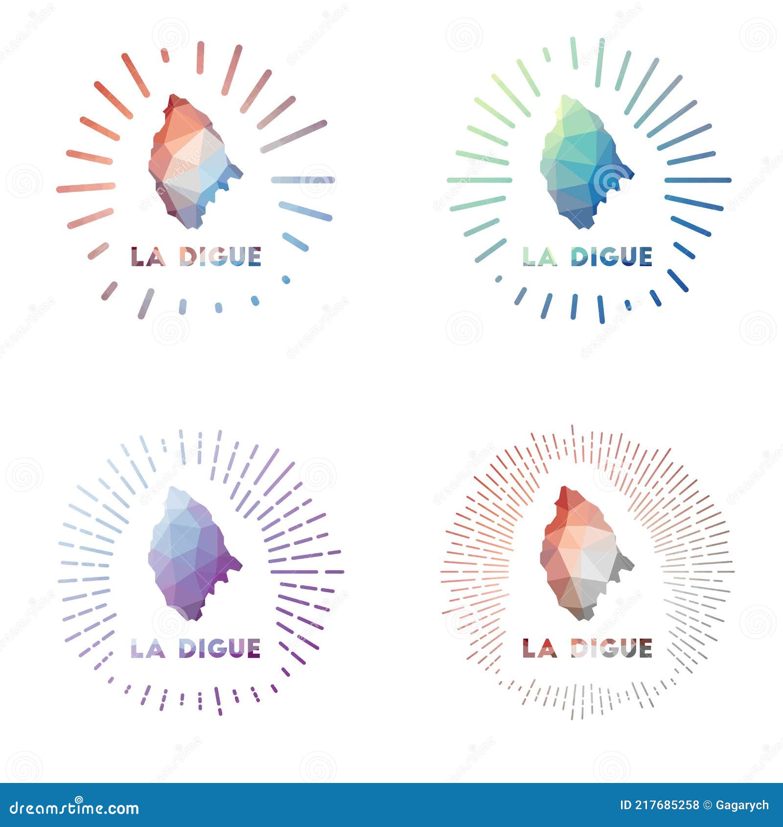 La Digue Low Poly Logo. Vector Illustration | CartoonDealer.com #153975890