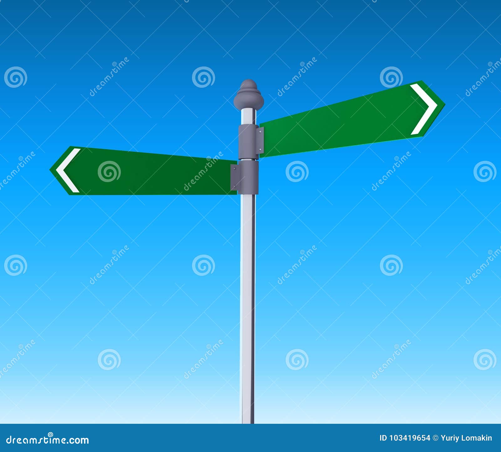 La Direction De Deux Routes Illustration Stock - Illustration du poteau ...