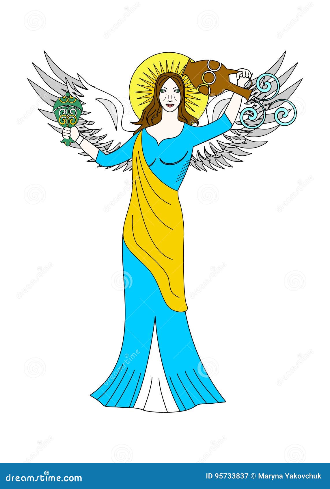 La donna di angelo illustrazione vettoriale. Illustrazione di ...