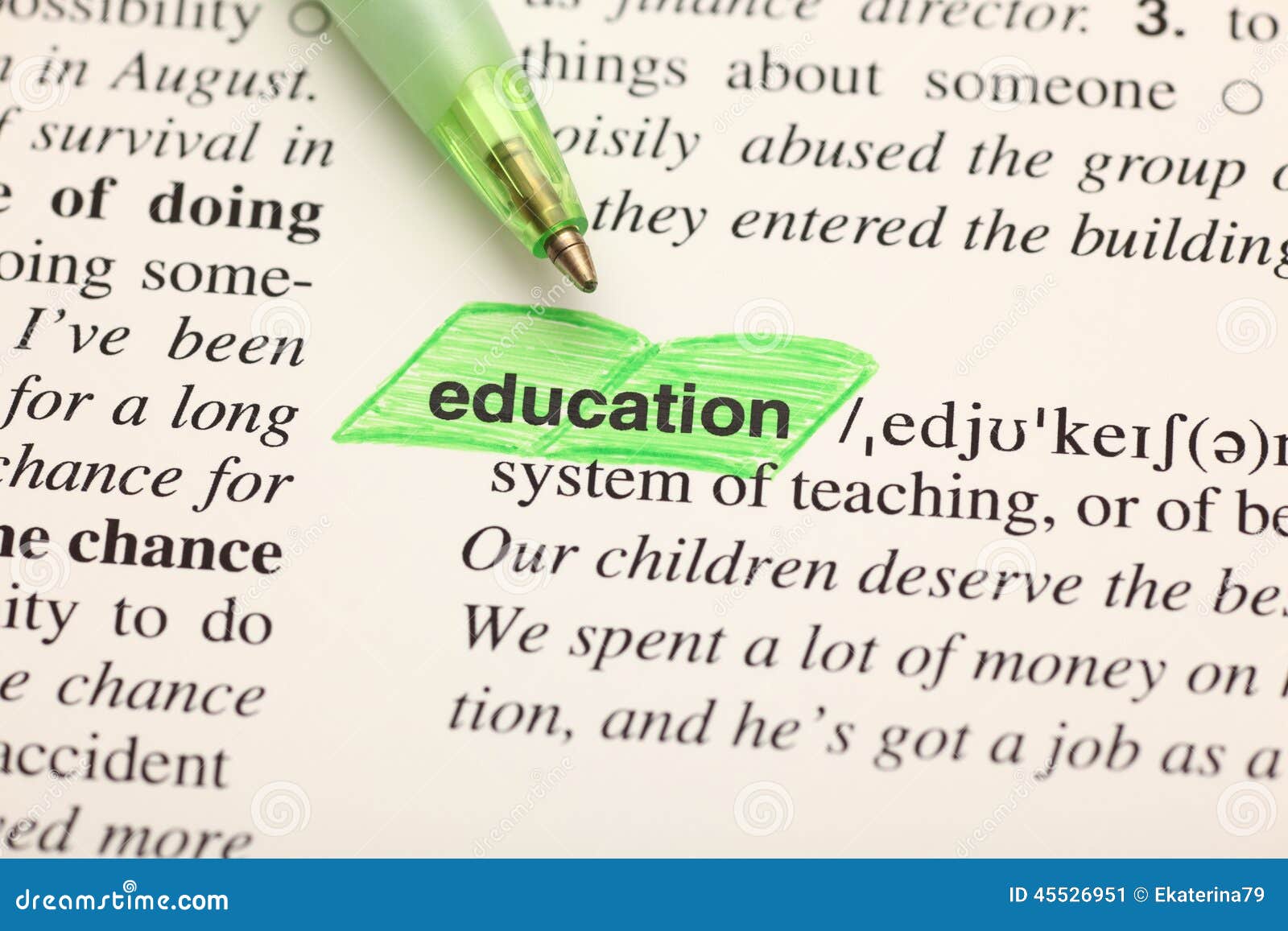 La Educación De La Palabra Destacada En El Diccionario Imagen de ... La Educación De La Palabra Destacada En El Diccionario Imagen de ...