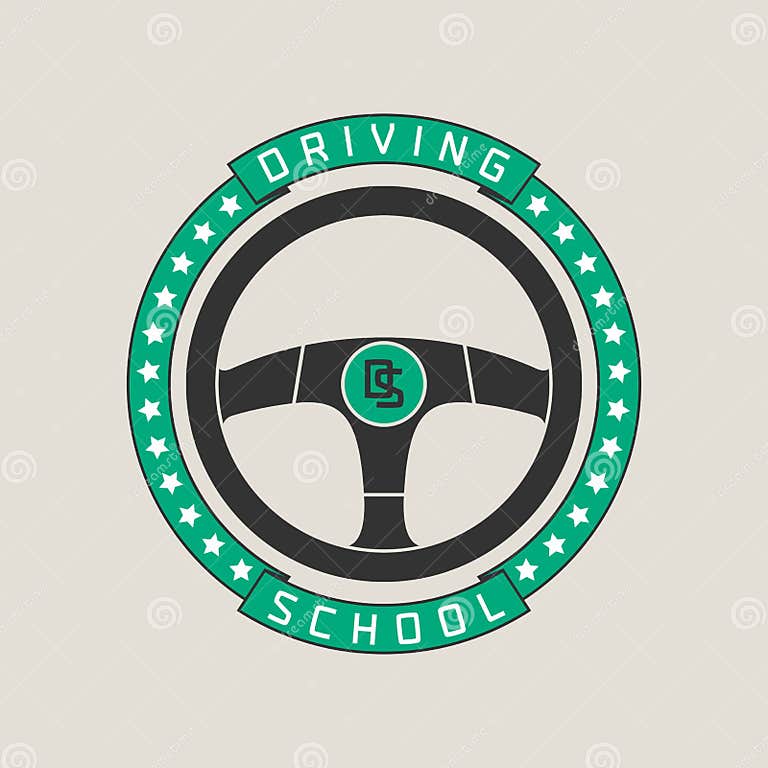 La Escuela De Conducción Vector El Logotipo Muestra Símbolo Emblema Ilustración Del Vector