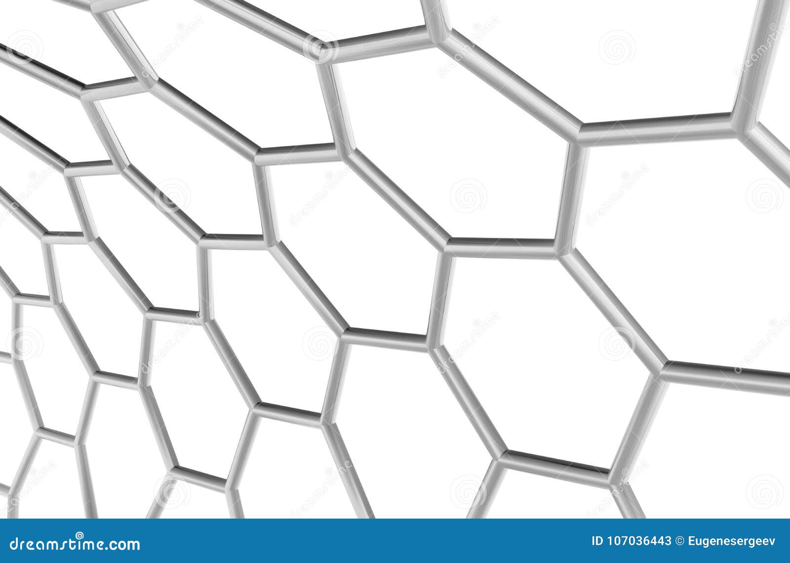 La Estructura Molecular Hexagonal, 3 D Rinde Stock de ilustración ...