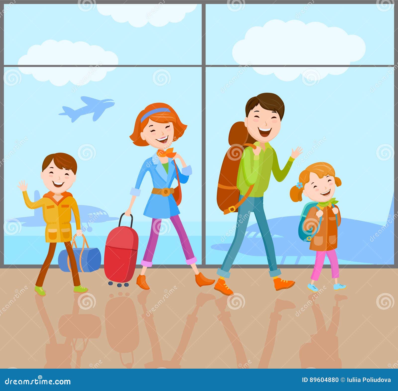 La famiglia va in viaggio illustrazione di stock. Illustrazione di ...