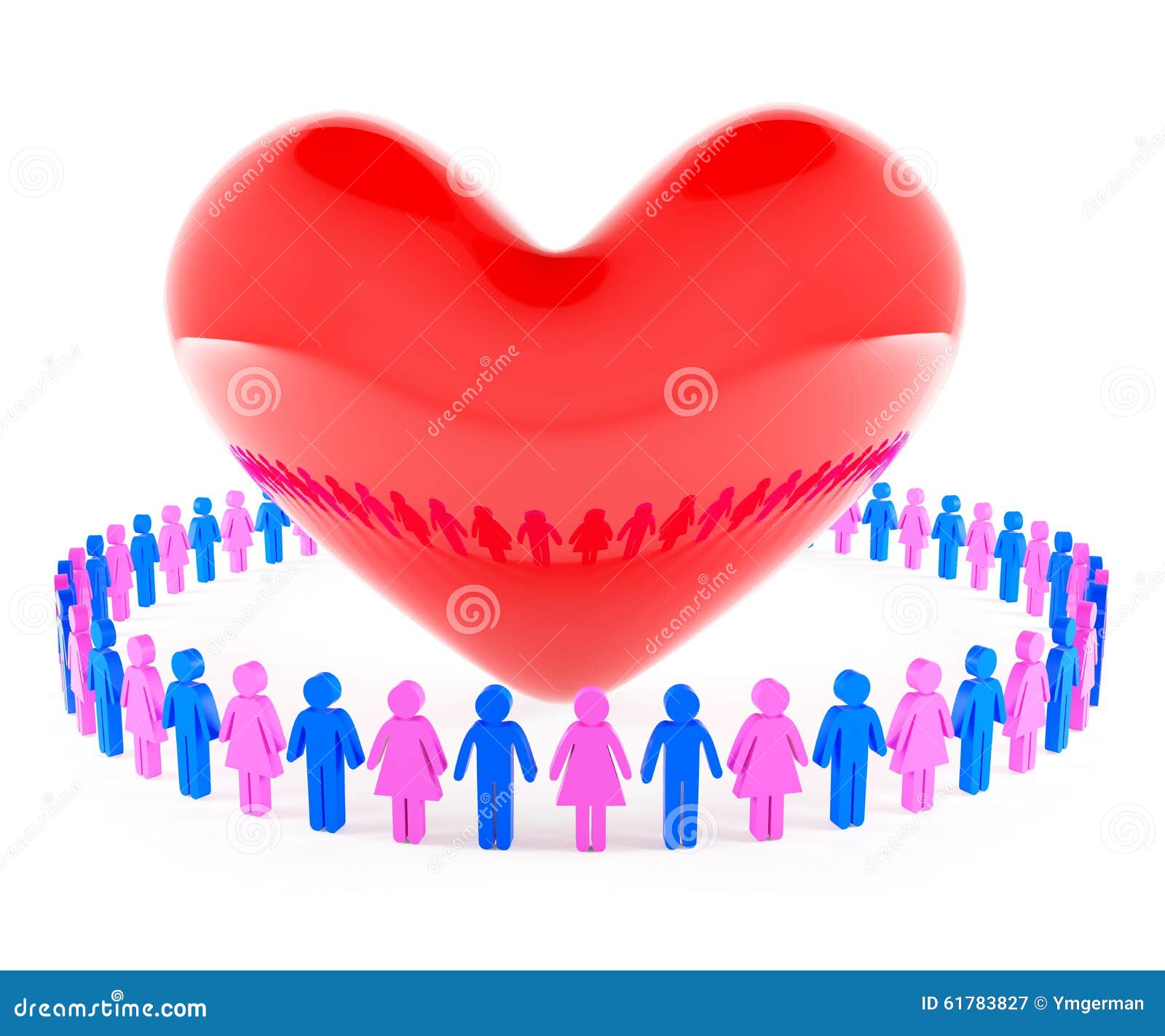 La Forma Del Cuore Con Amore, 3d Rende Illustrazione di Stock ...