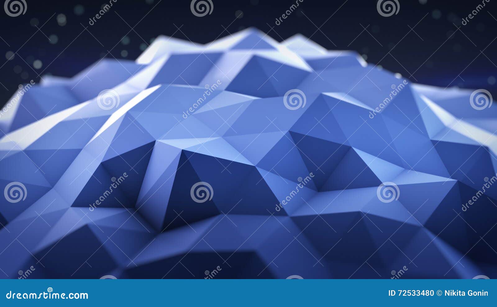 La Forma Poligonal Azul 3D Rinde Stock de ilustración - Ilustración de ...