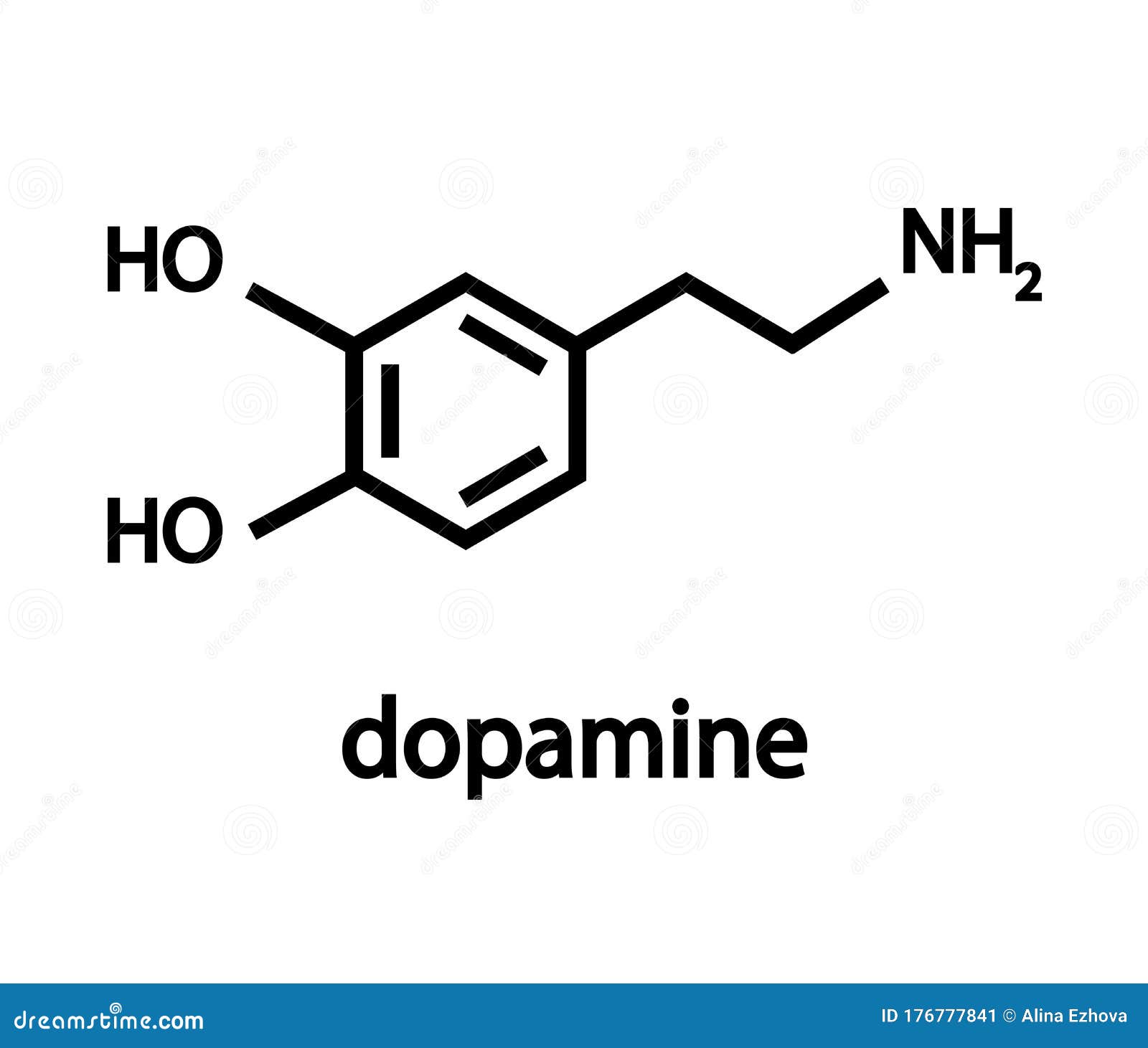 La Formule Chimique De La Dopamine. Structure. Vecteur. Illustration de ...