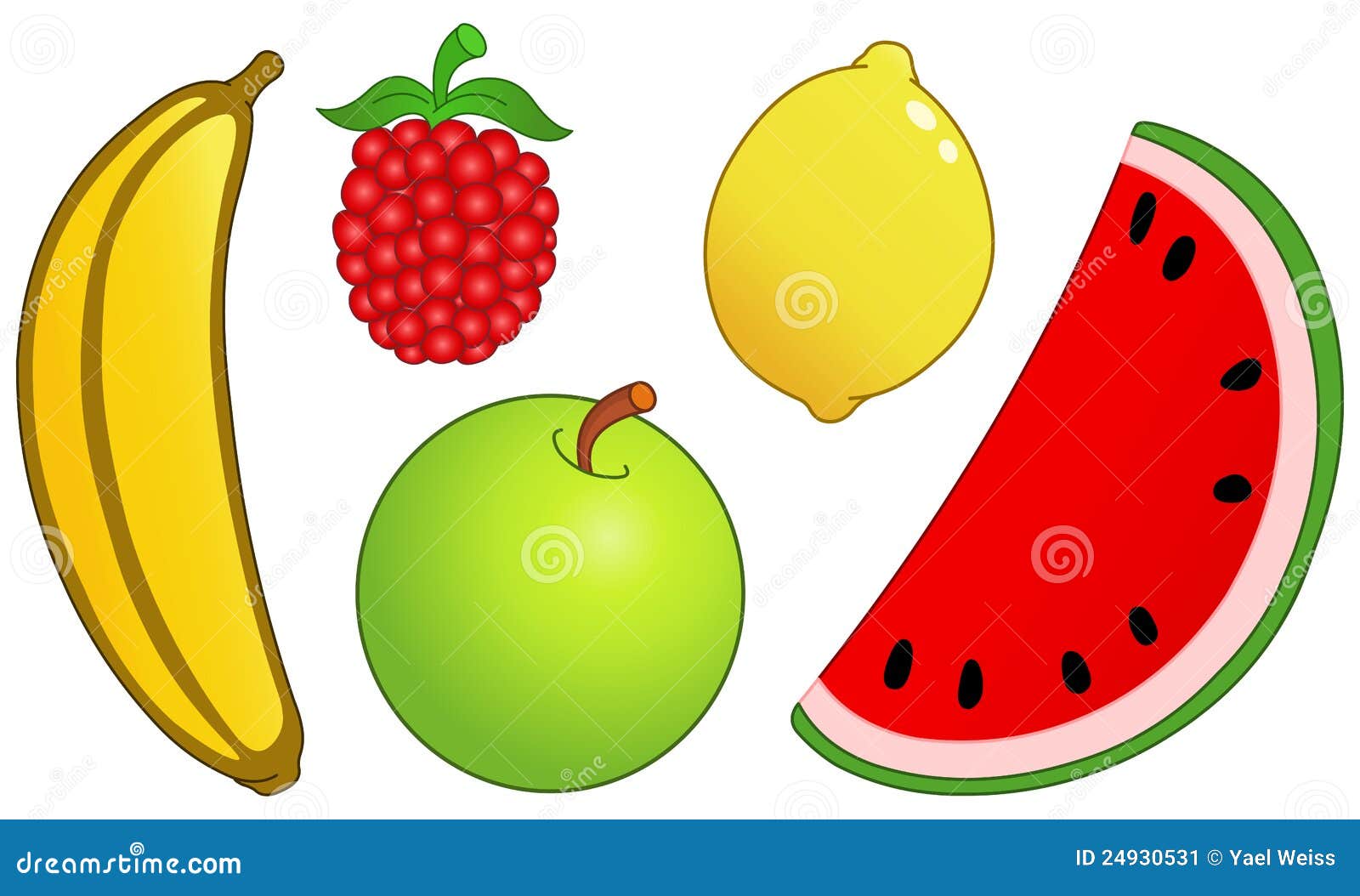 La fruta fijó 2 ilustración del vector. Ilustración de manzana - 24930531