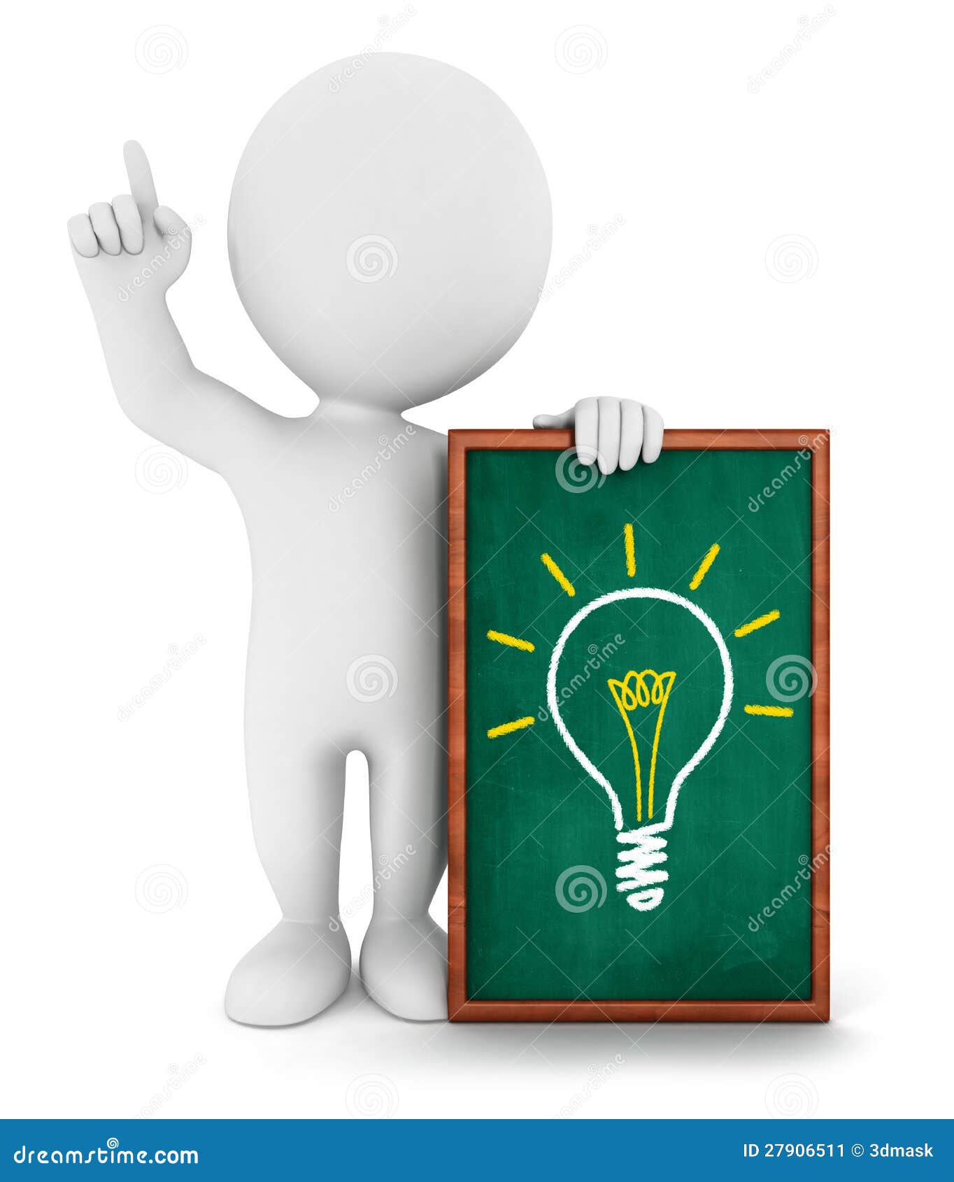 La Gente Blanca 3d Tiene Una Idea Stock de ilustración - Ilustración de ...