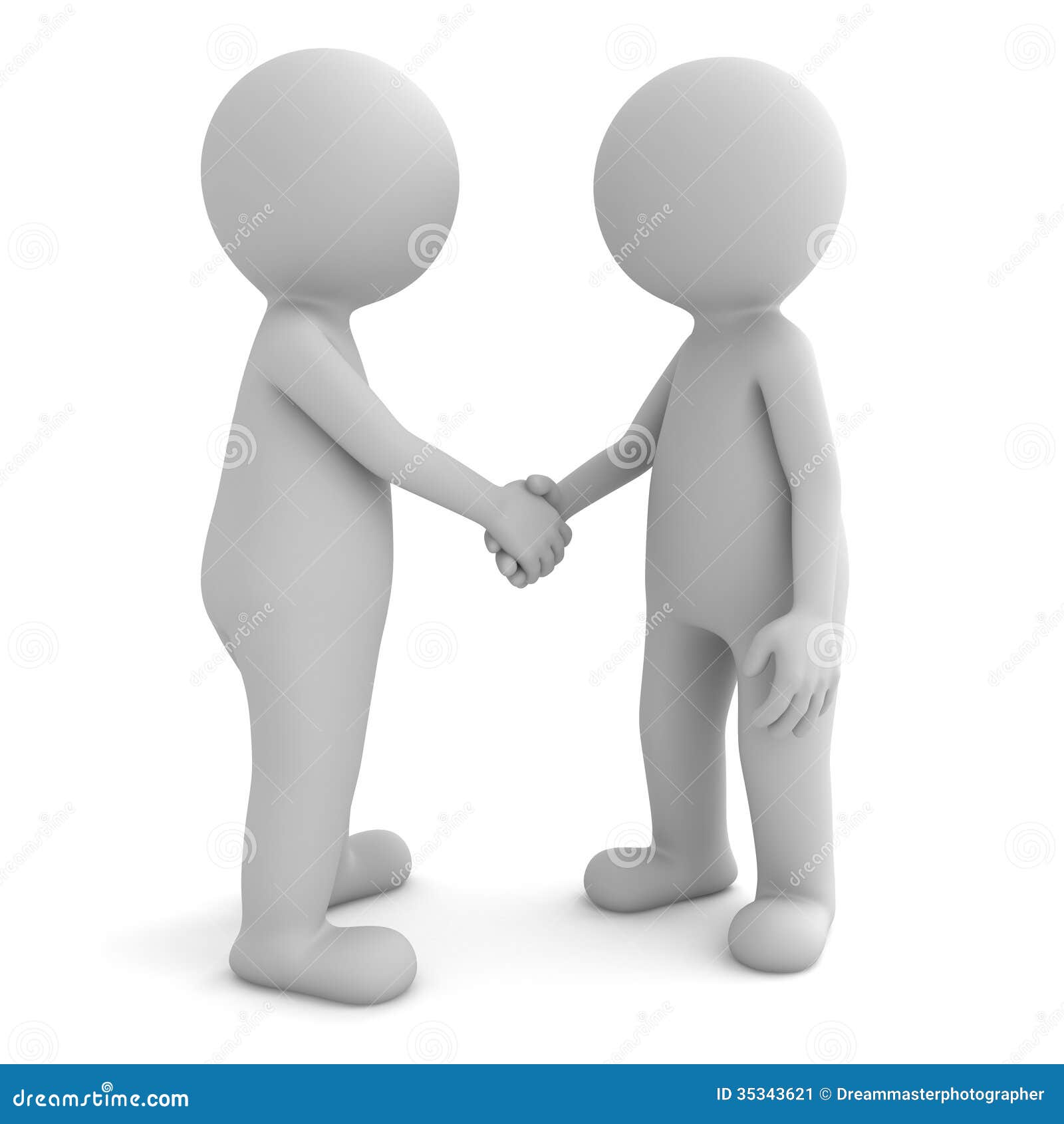 La Gente 3d Che Stringe Le Mani Su Bianco Illustrazione di Stock ...