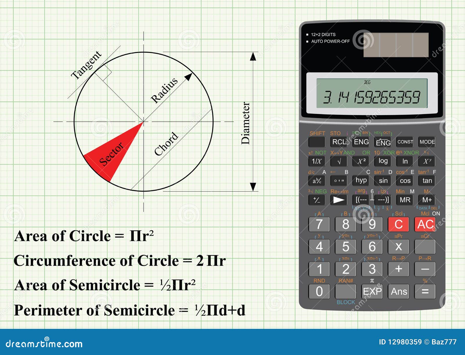La geometria di un cerchio illustrazione vettoriale. Illustrazione di ...