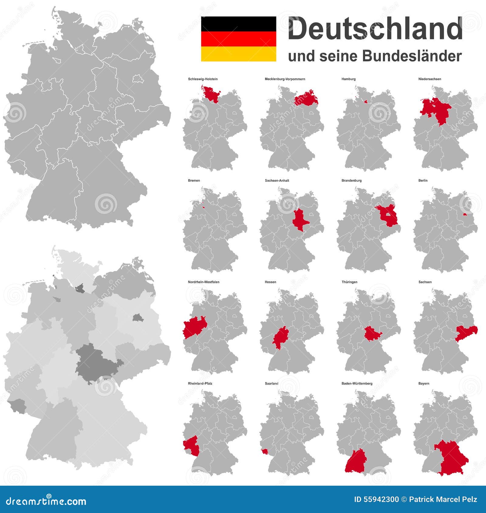 La Germania E Stati Federali Illustrazione Vettoriale - Illustrazione ...