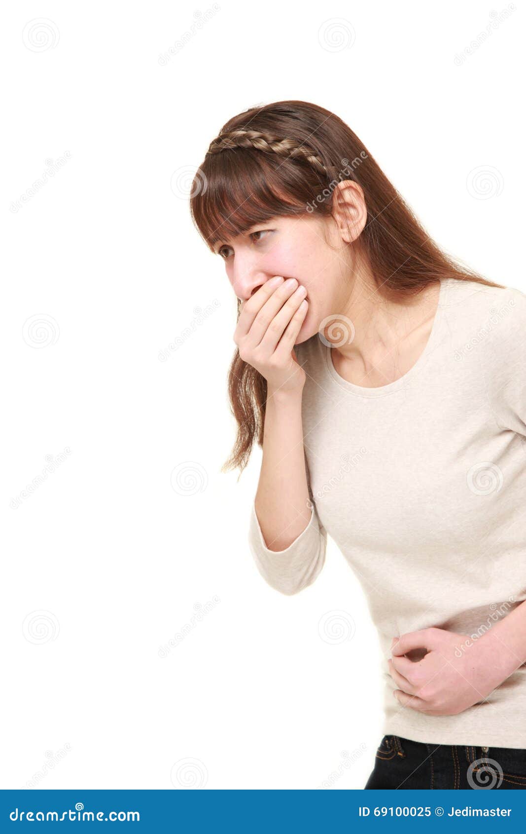 La Giovane Donna Ritiene Come Vomitare Immagine Stock - Immagine di ...