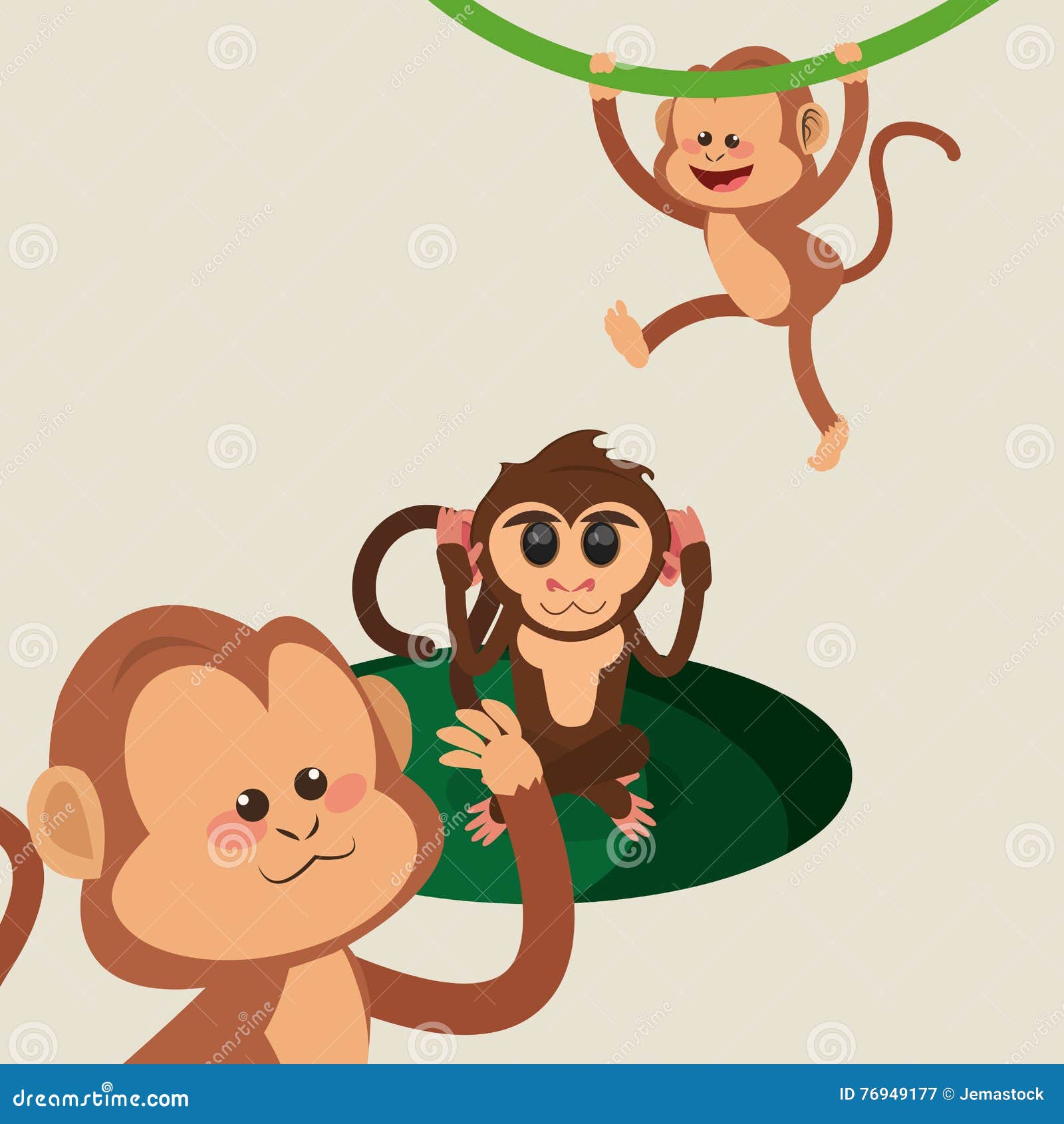 La Giungla Monkeys Il Fumetto Illustrazione Vettoriale - Illustrazione ...