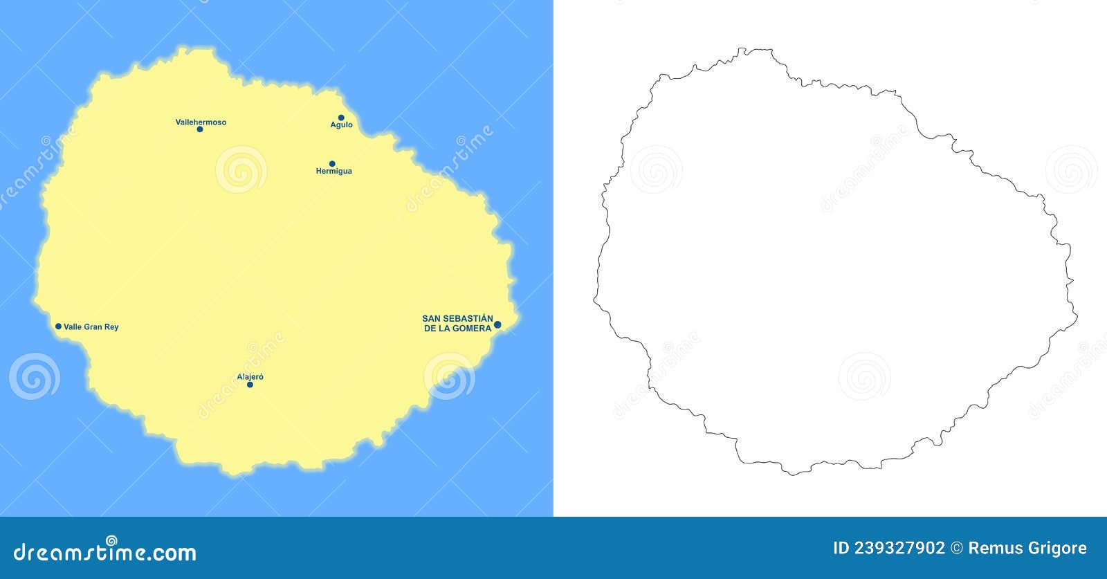 La Gomera Island Map - Cdr Format Stock Vector - Illustration of ...